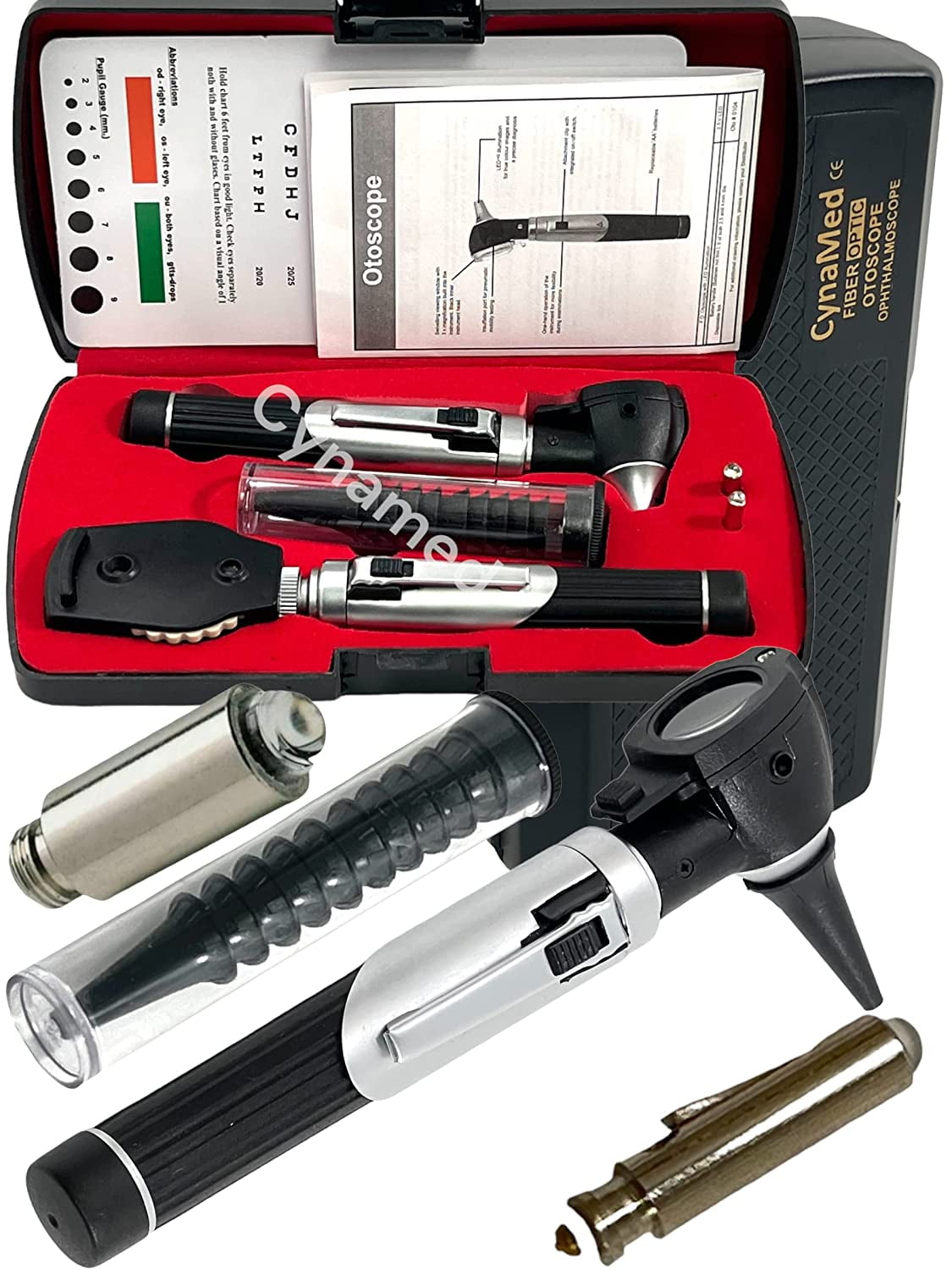 BLACK OTOSCOPE SET -LED Otoscope/School Kit-CYNAMED - Walmart.com