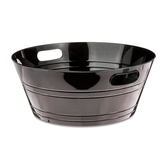 Way To Celebrate Black Plastic Party Tub with Handles, 17.6 inches for ...
