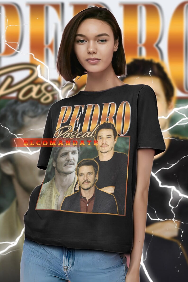 [BLACK] PEDRO PASCAL Vintage Shirt - Walmart.com
