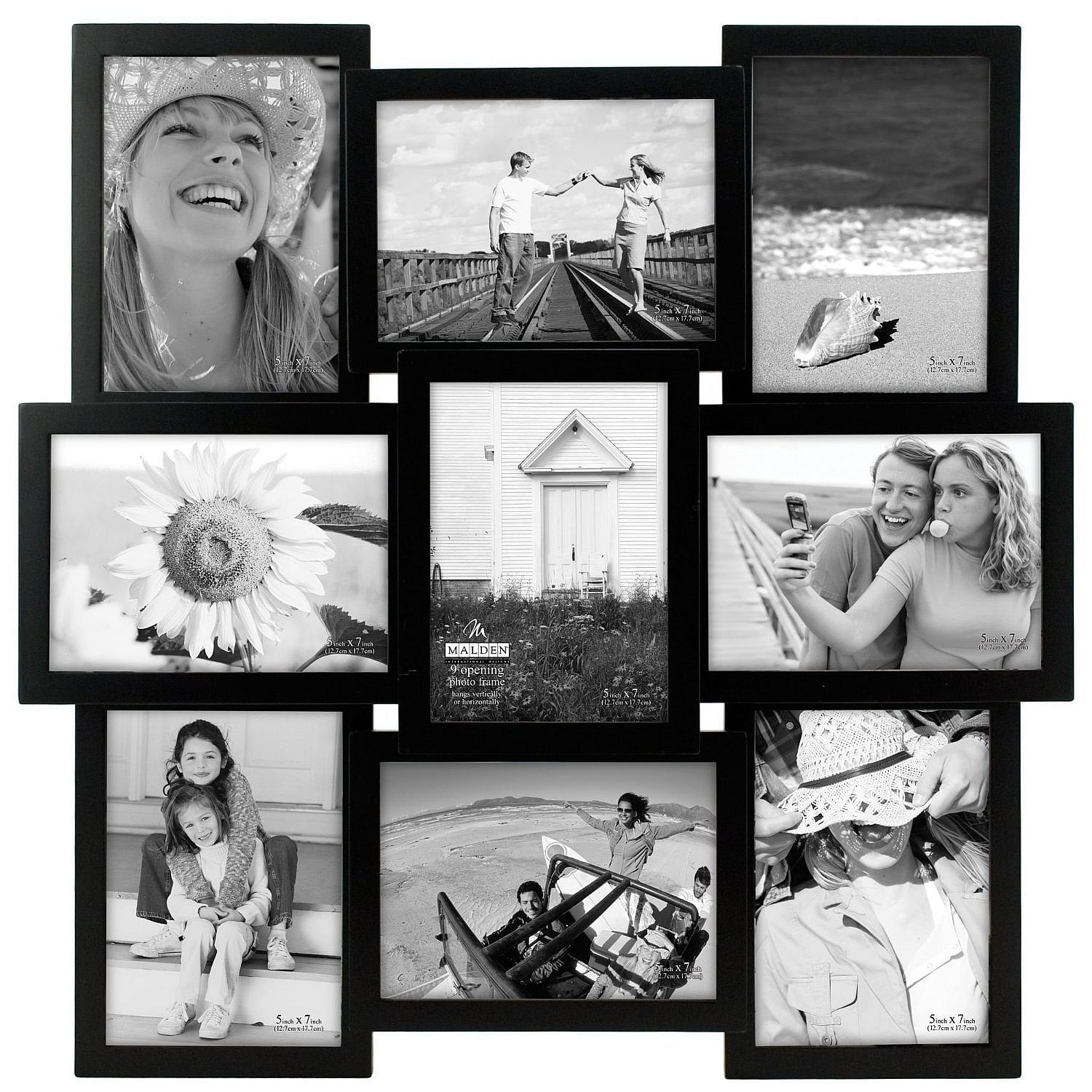 Malden 9-Opening 5 x 7, Ebony-Black Collage Picture Frame - Walmart.com