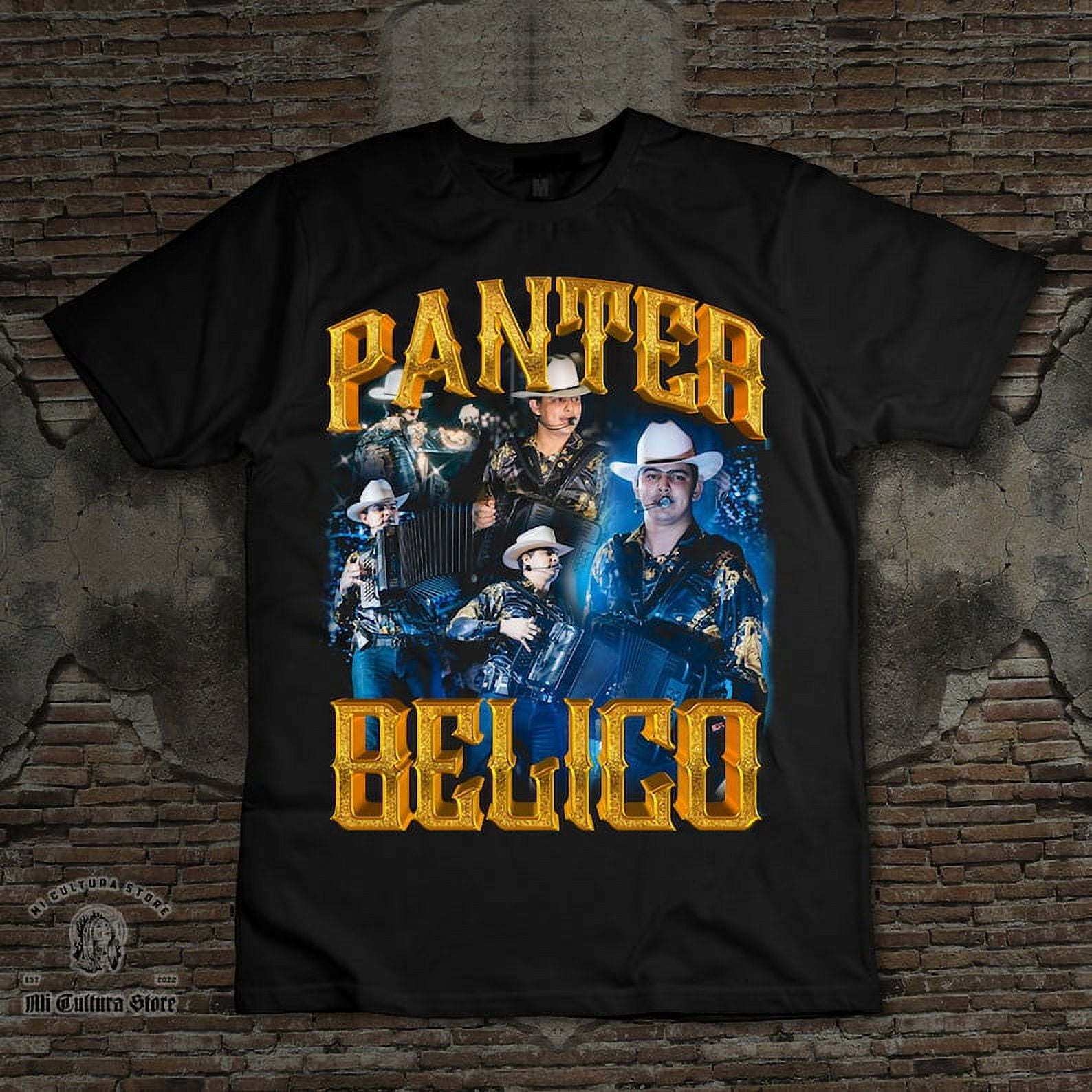 [BLACK] Panter Belico Grupo Arriesgado vintage look t-shirt - Walmart.com