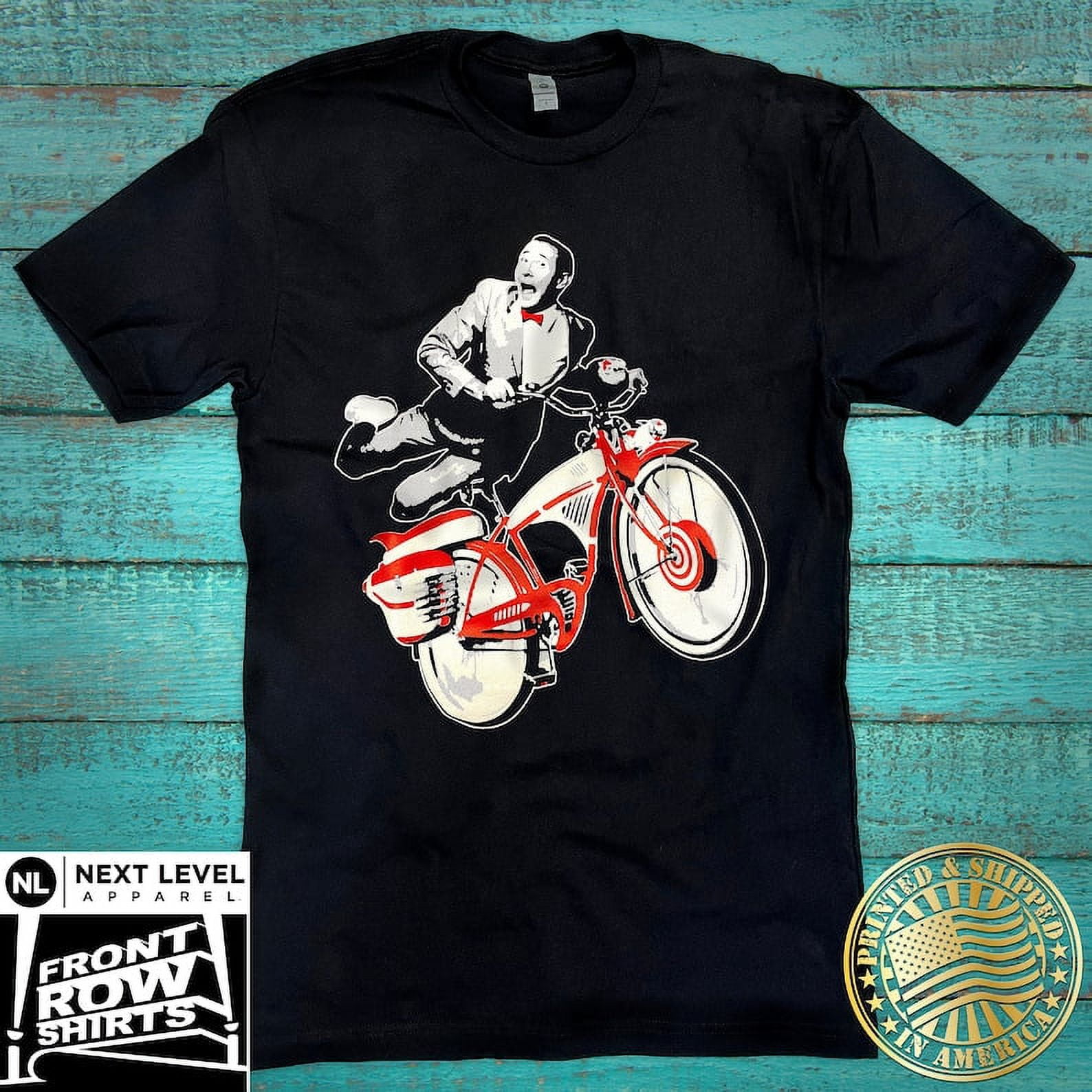 [BLACK] Pee Wee Herman's Big Adventure Bike T-Shirt - Walmart.com