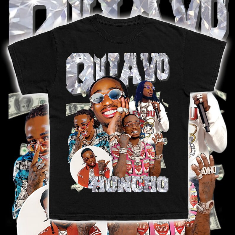 [BLACK] Quavo Huncho , T-shirt , Vintage Rap Bootleg , ready to print ...