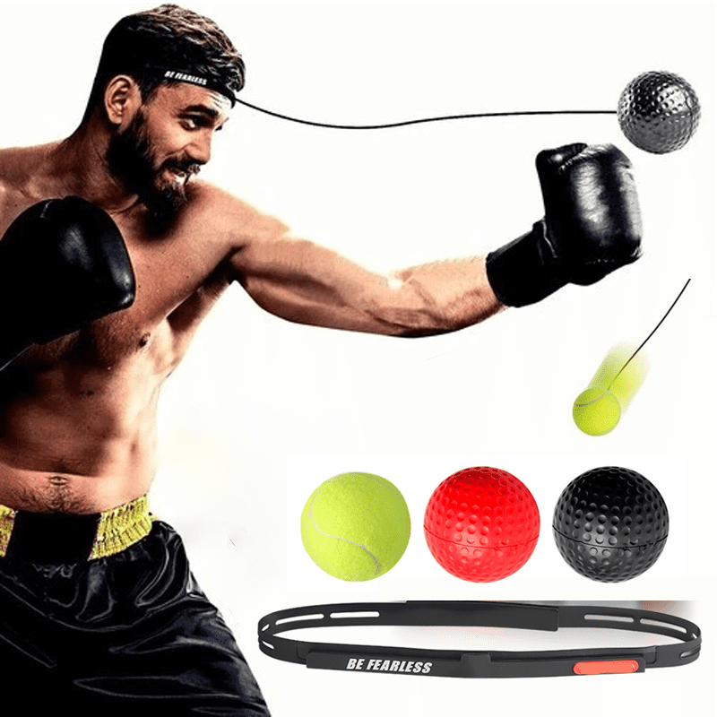 BLACK+RED+YELLOW Boxing Reflex Ball, 3 Difficulty Levels Boxing Ball ...