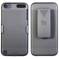 BLACK RUBBERIZED HARD CASE + BELT CLIP HOLSTER COMBO FOR iPOD TOUCH 5 6 ...