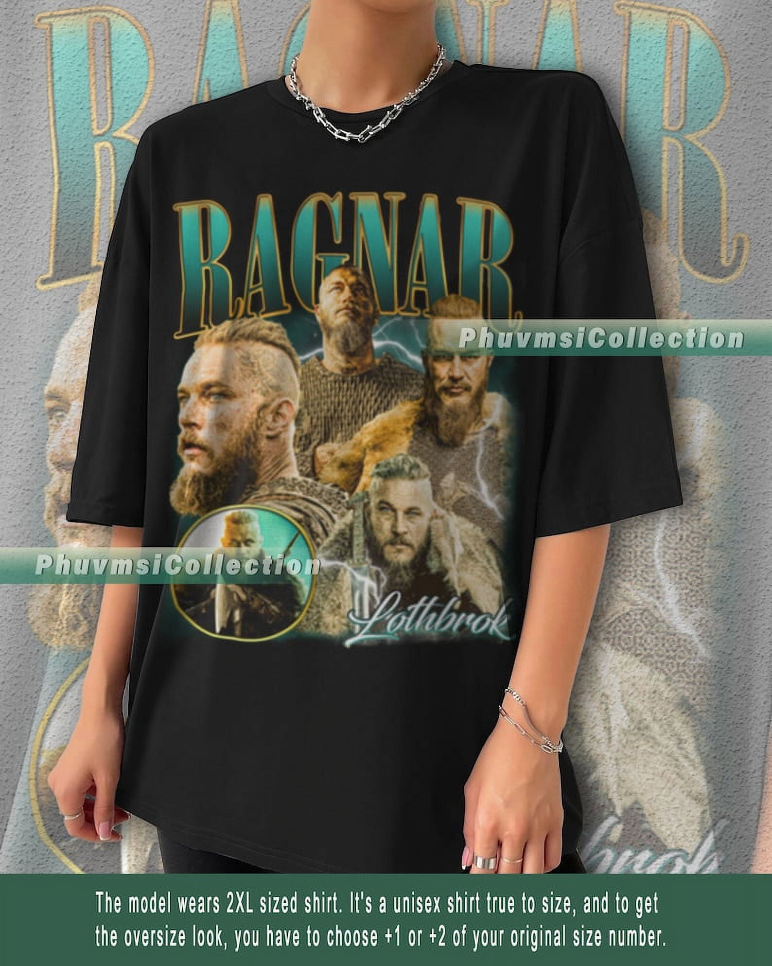 [BLACK] Ragnar Lodbrok Shirt Movie Character Travis Fimmel King Vintage ...