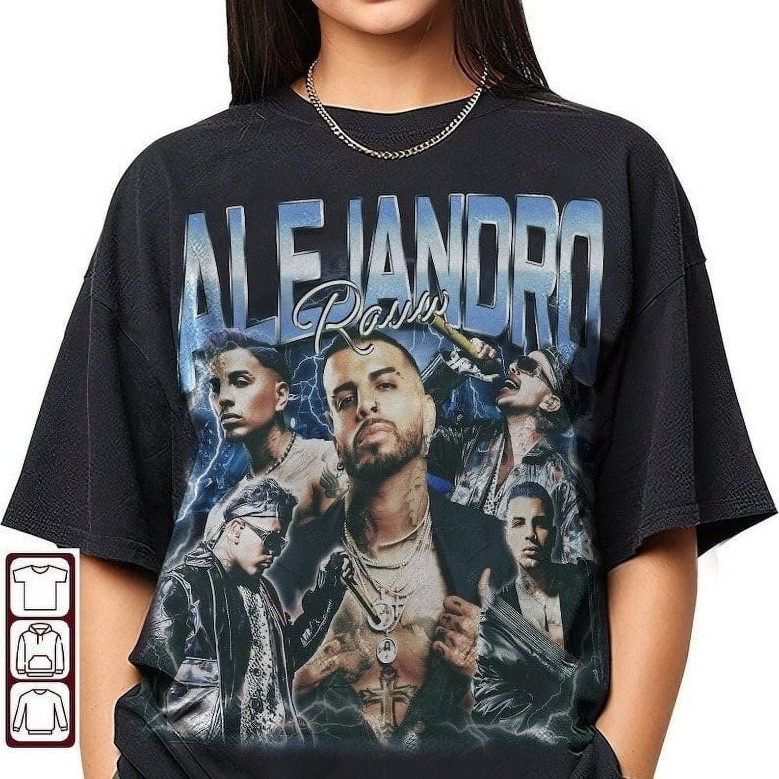 [BLACK] Rauw Alejandro Vintage Bootleg T-shirt - Walmart.com