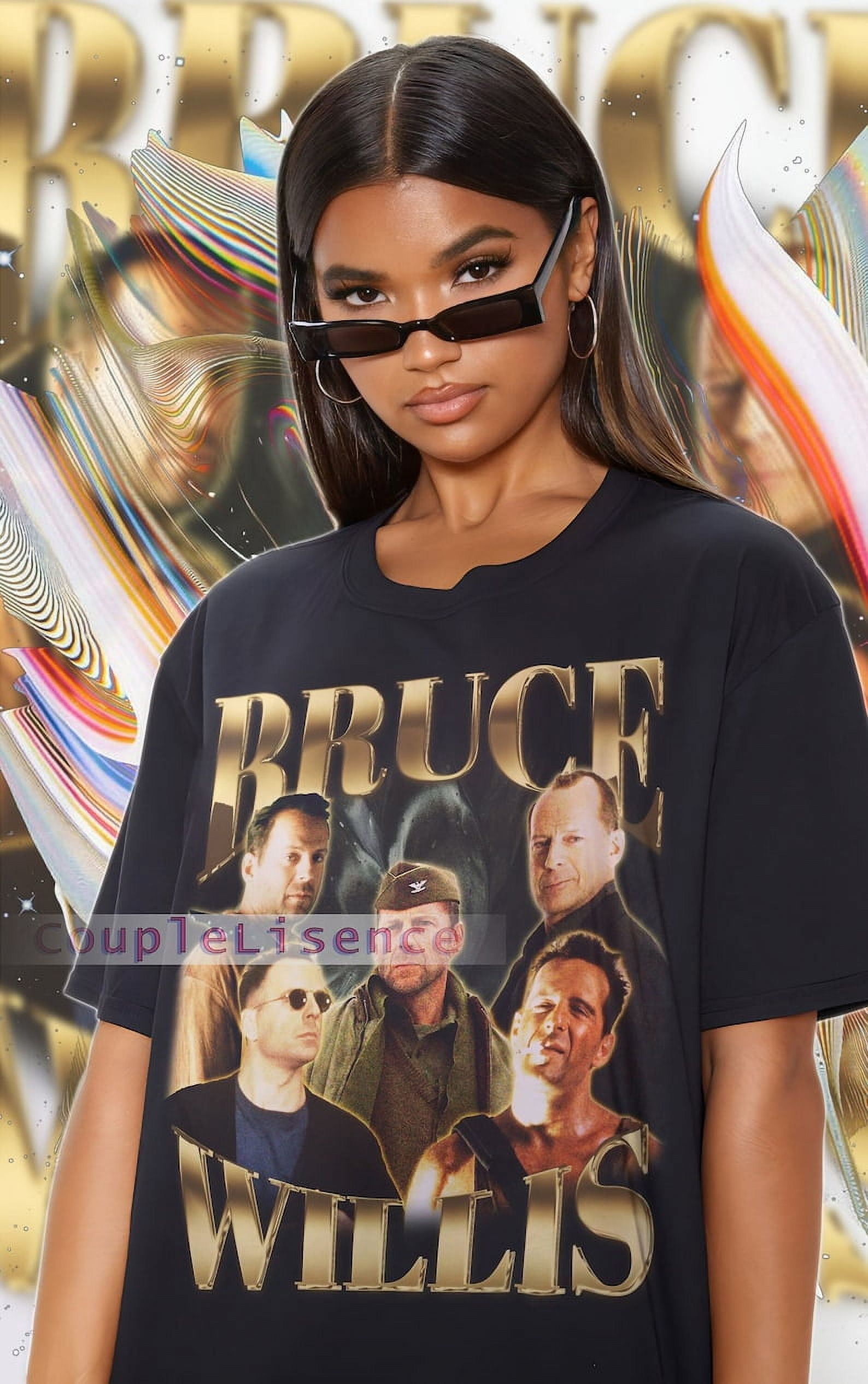 [BLACK] Retro Actor BRUCE WILLIS Vintage Shirt | Bruce Willis Homage ...