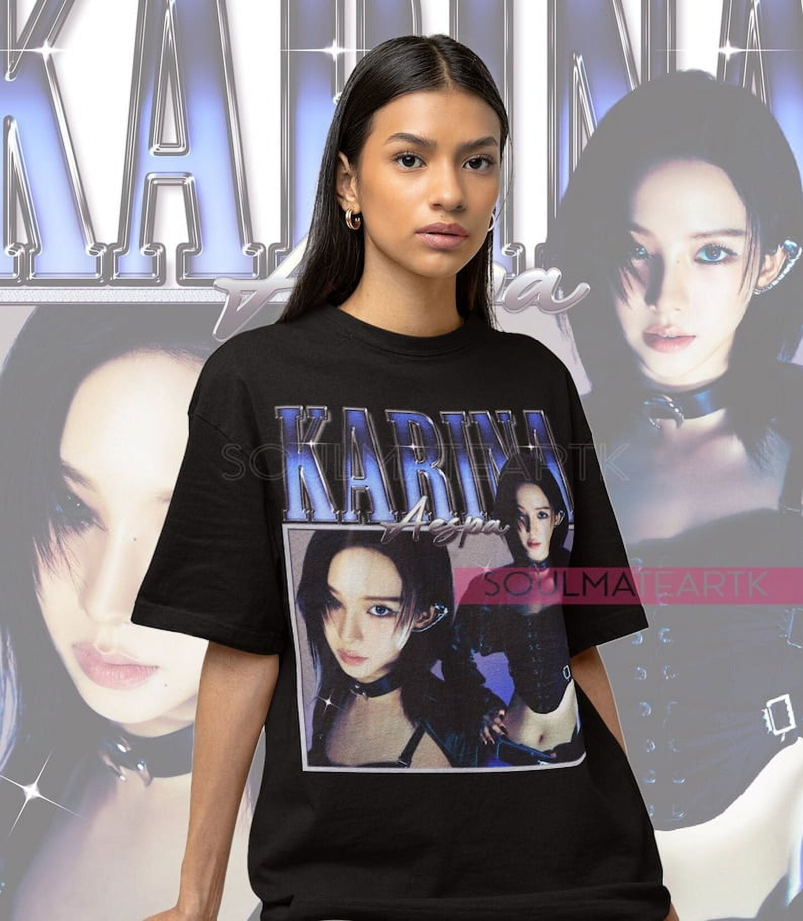 [BLACK] Retro Aespa Karina Shirt, Aespa 90s Bootleg Tshirt, Kpop gift ...