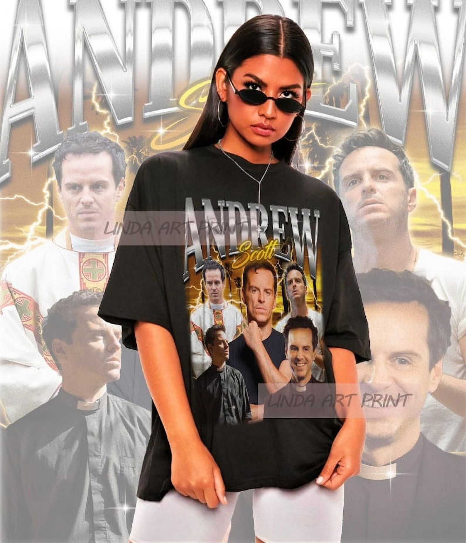 [BLACK] Retro Andrew Scott Shirt - Walmart.com