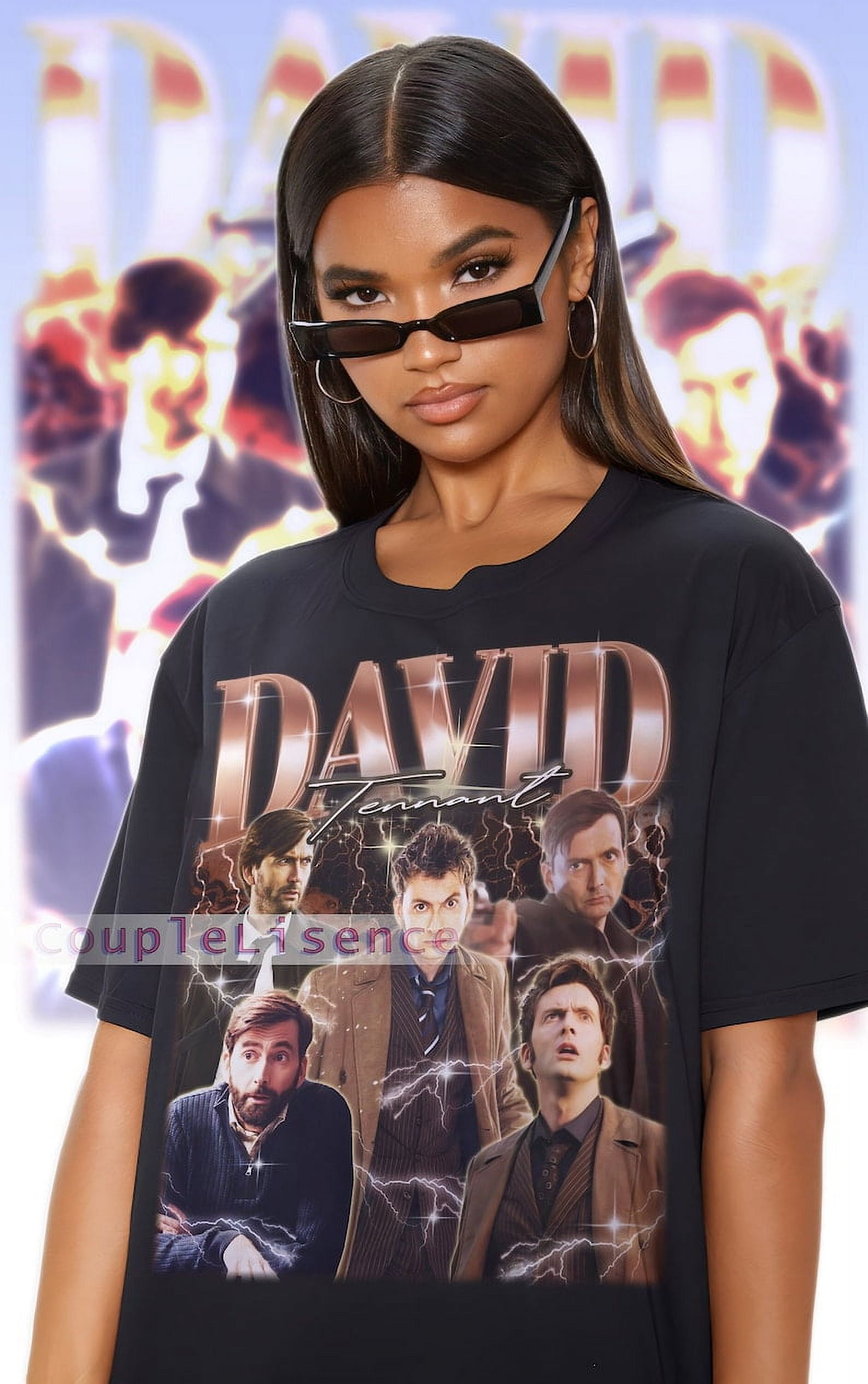 [BLACK] Retro DAVID TENNANT Vintage | David Tennant Homage Fan Tees ...