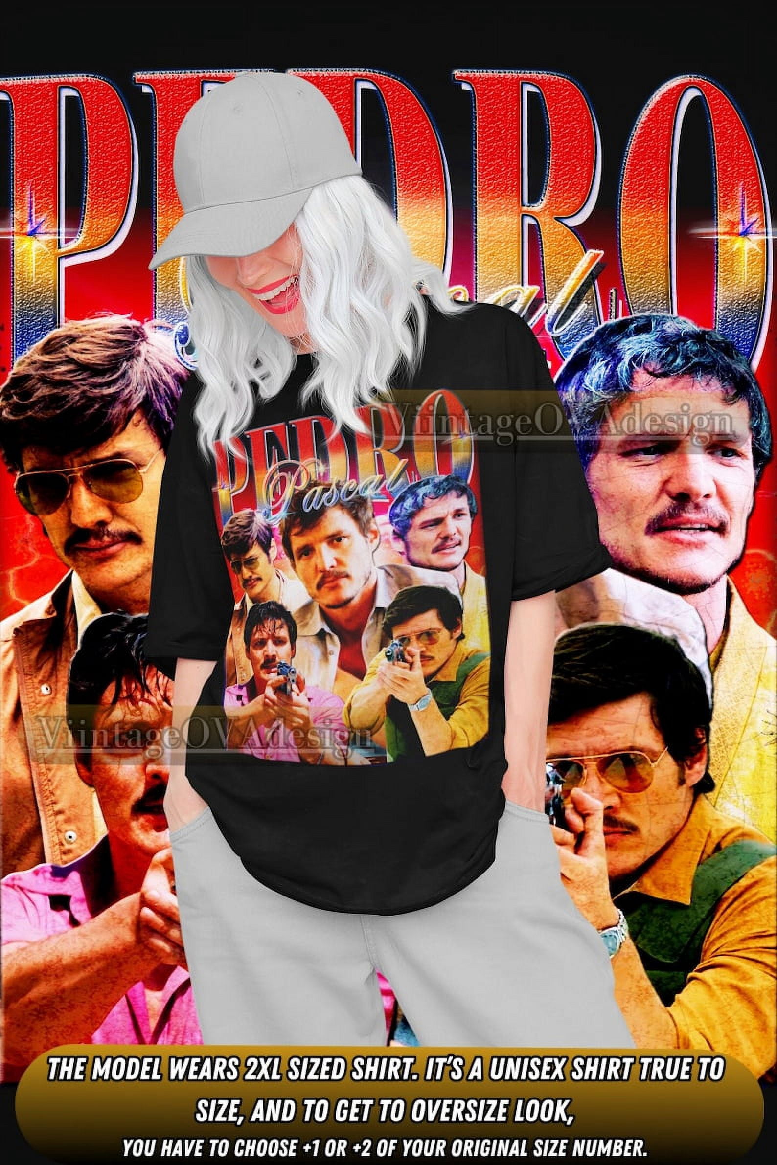 [BLACK] Retro Pedro Pascal Limited Shirt - Walmart.com
