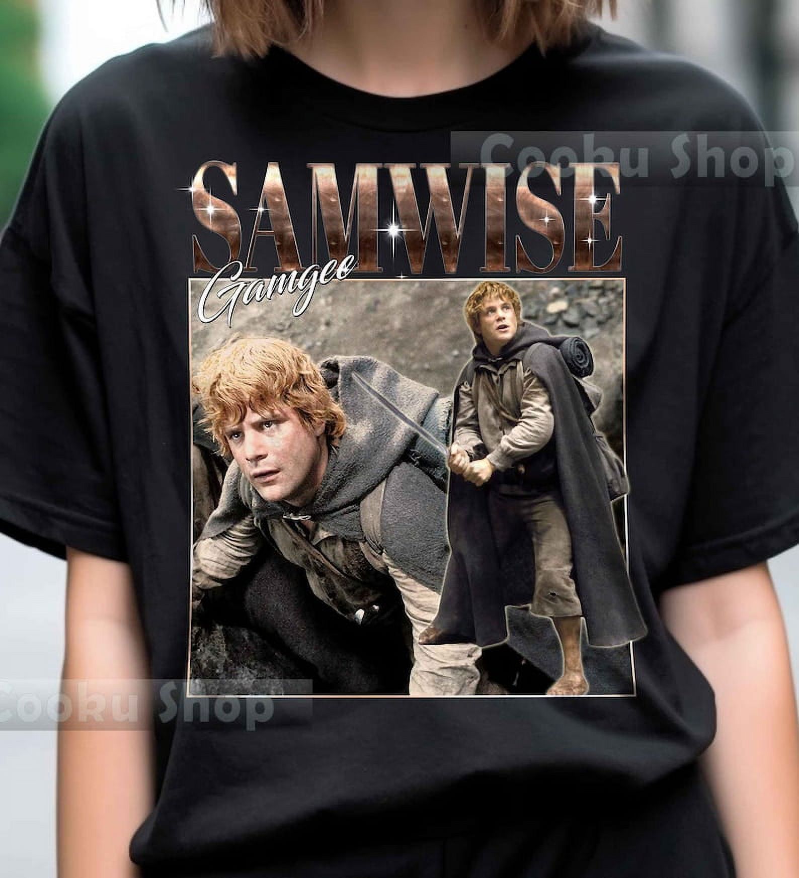 [BLACK] Retro Samwise Gamgee TShirt - Walmart.com