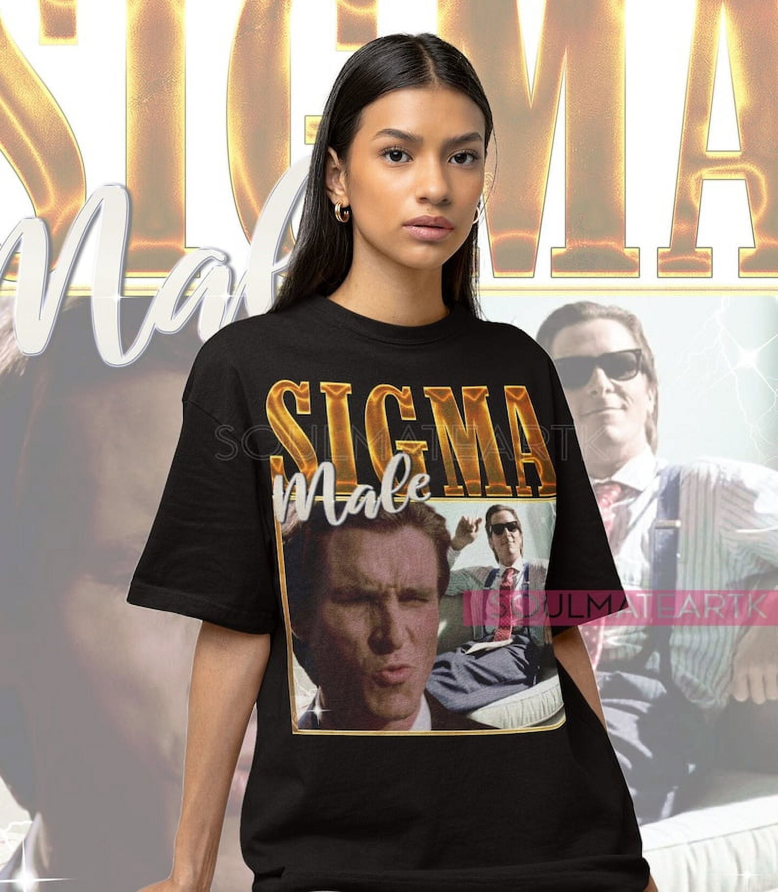 [BLACK] Retro Sigma Male Shirt, Patrick Bateman Tshirt, Patrick Bateman ...