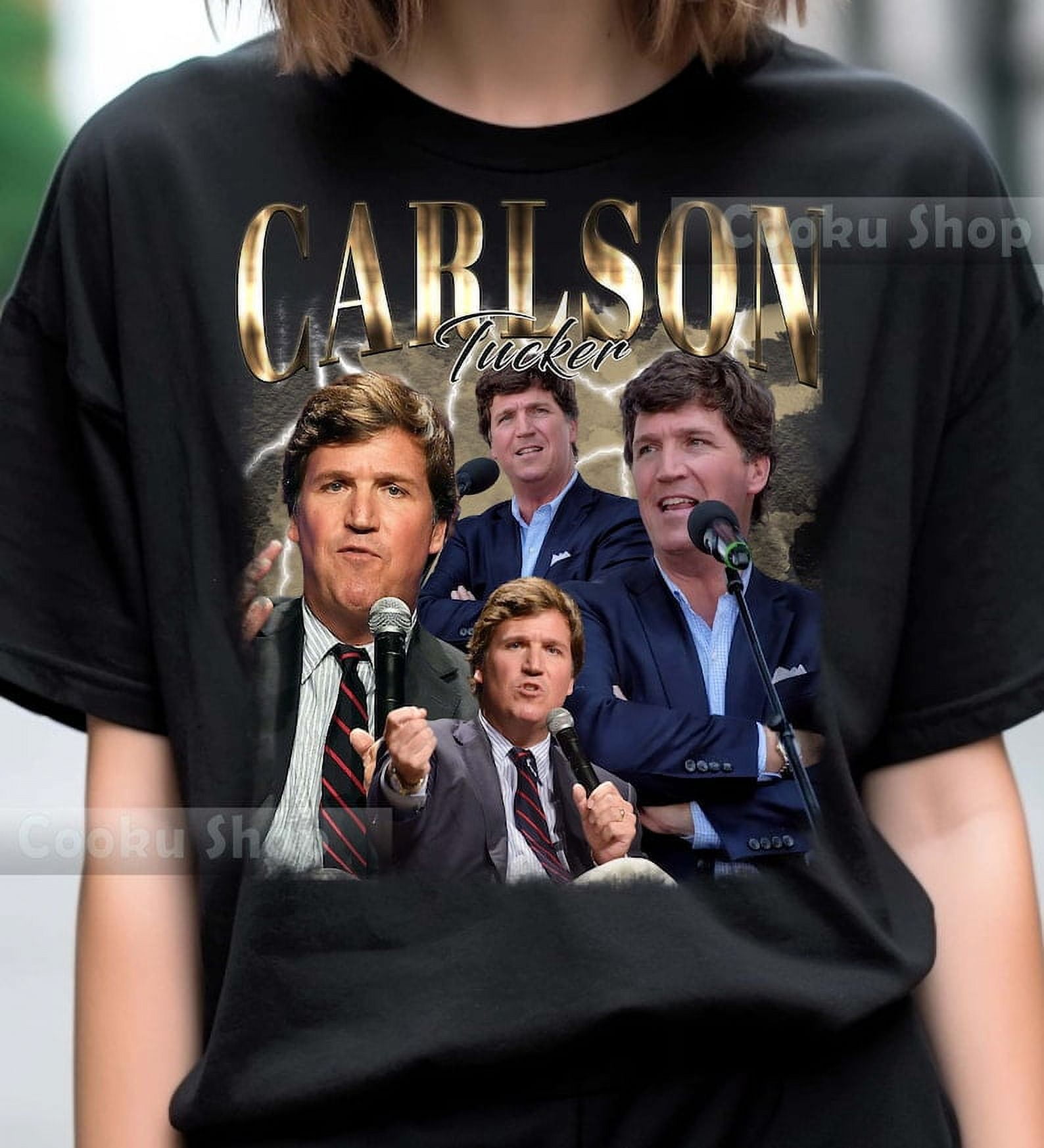 [BLACK] Retro Tucker Carlson TShirt, Tucker Carlson , Tucker Carlson ...