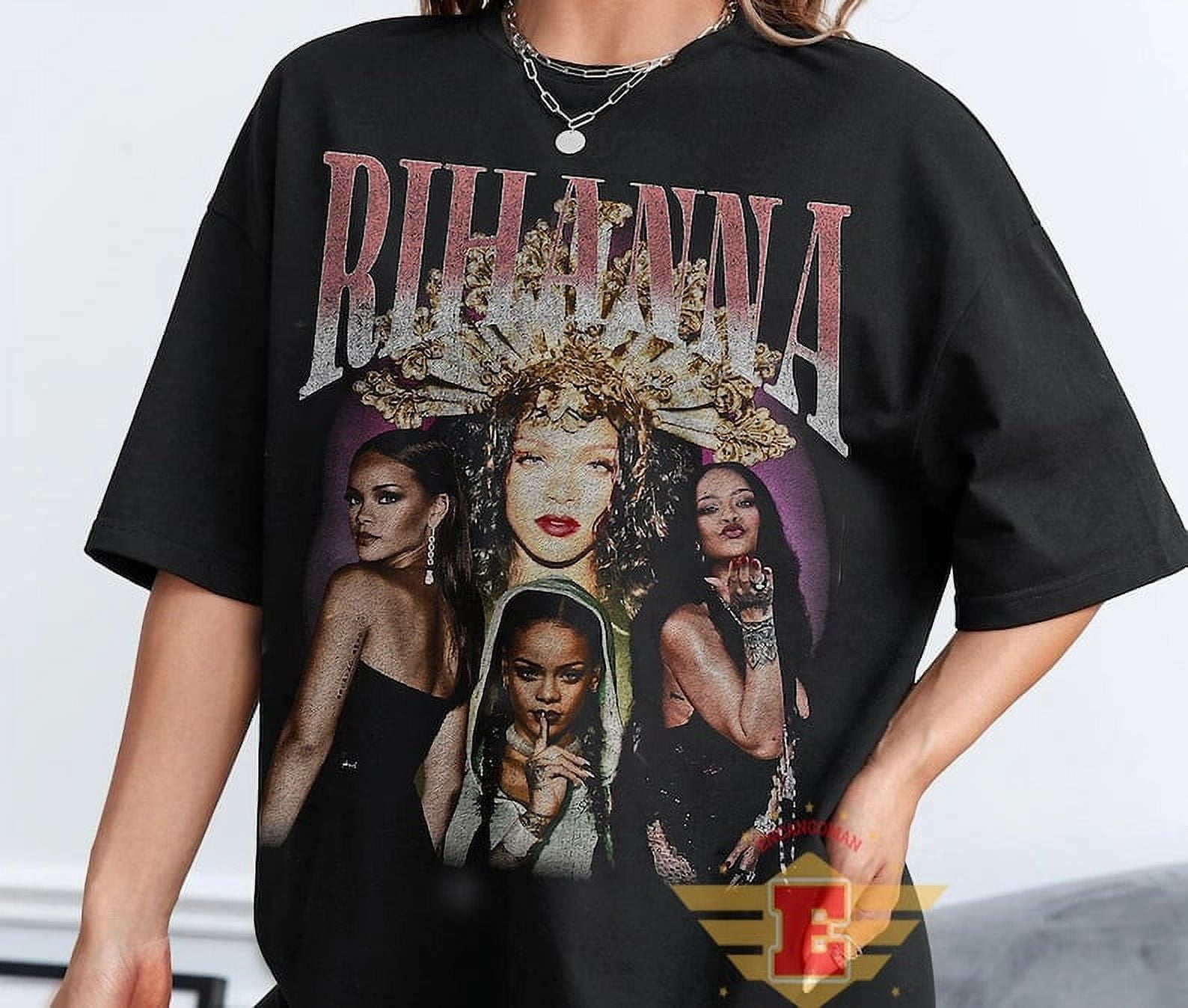 [BLACK] Rihanna 90s retro rap tee | Bootleg rap tee | Vintage 90s rap ...