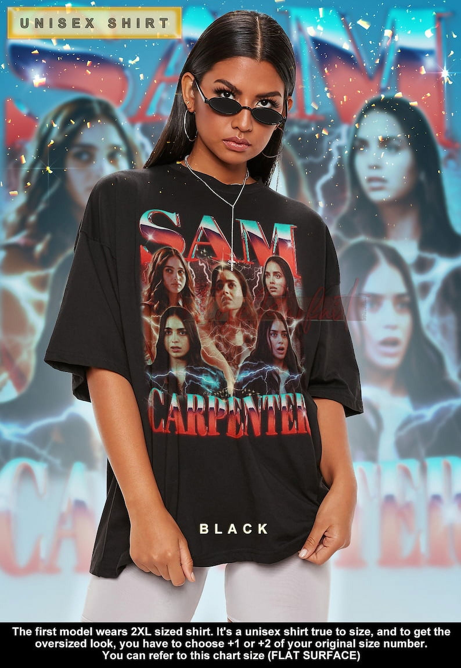 [BLACK] SAM CARPENTER Retro T-shirt - Walmart.com