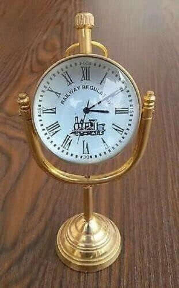 BLACK SKY NAUTICALS Nautical Marine Brass Table Clock Nautical Stand ...