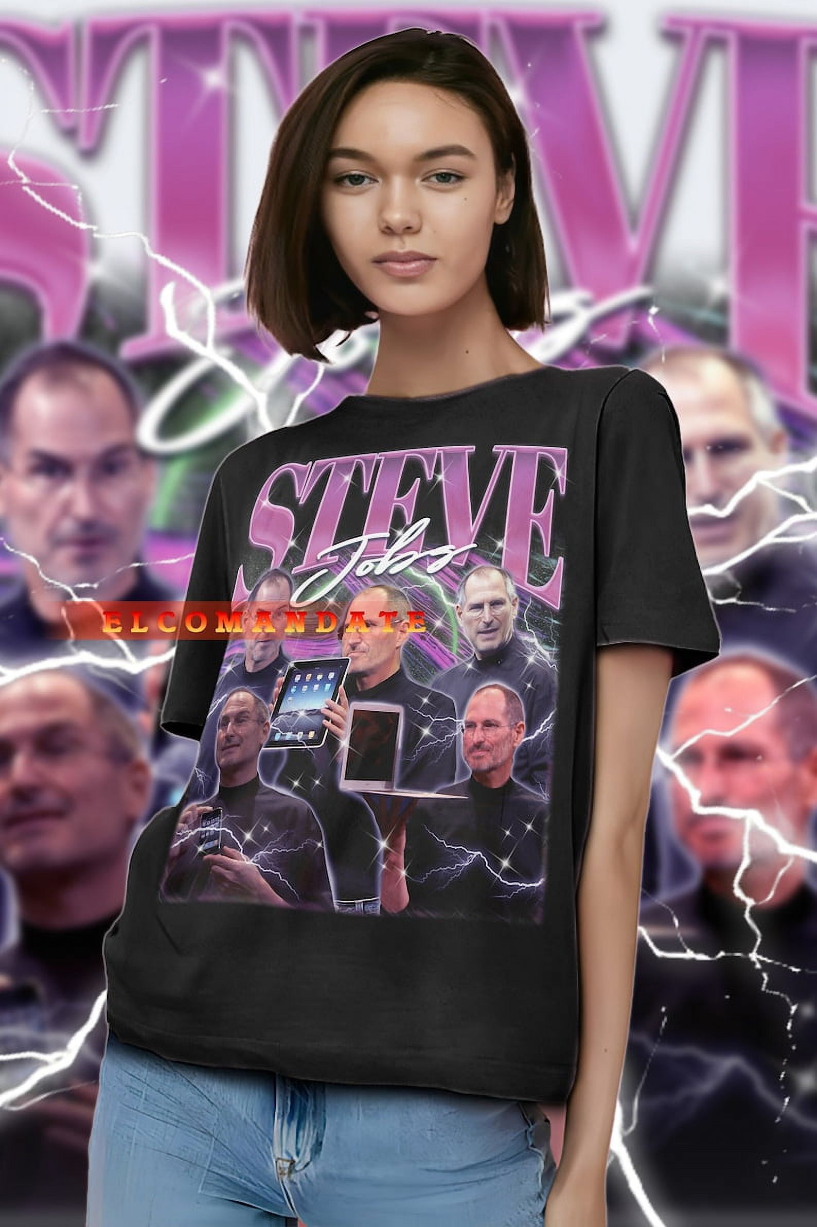[BLACK] STEVE JOBS Vintage Shirt, Steve Jobs Homage Tshirt, Steve Jobs ...