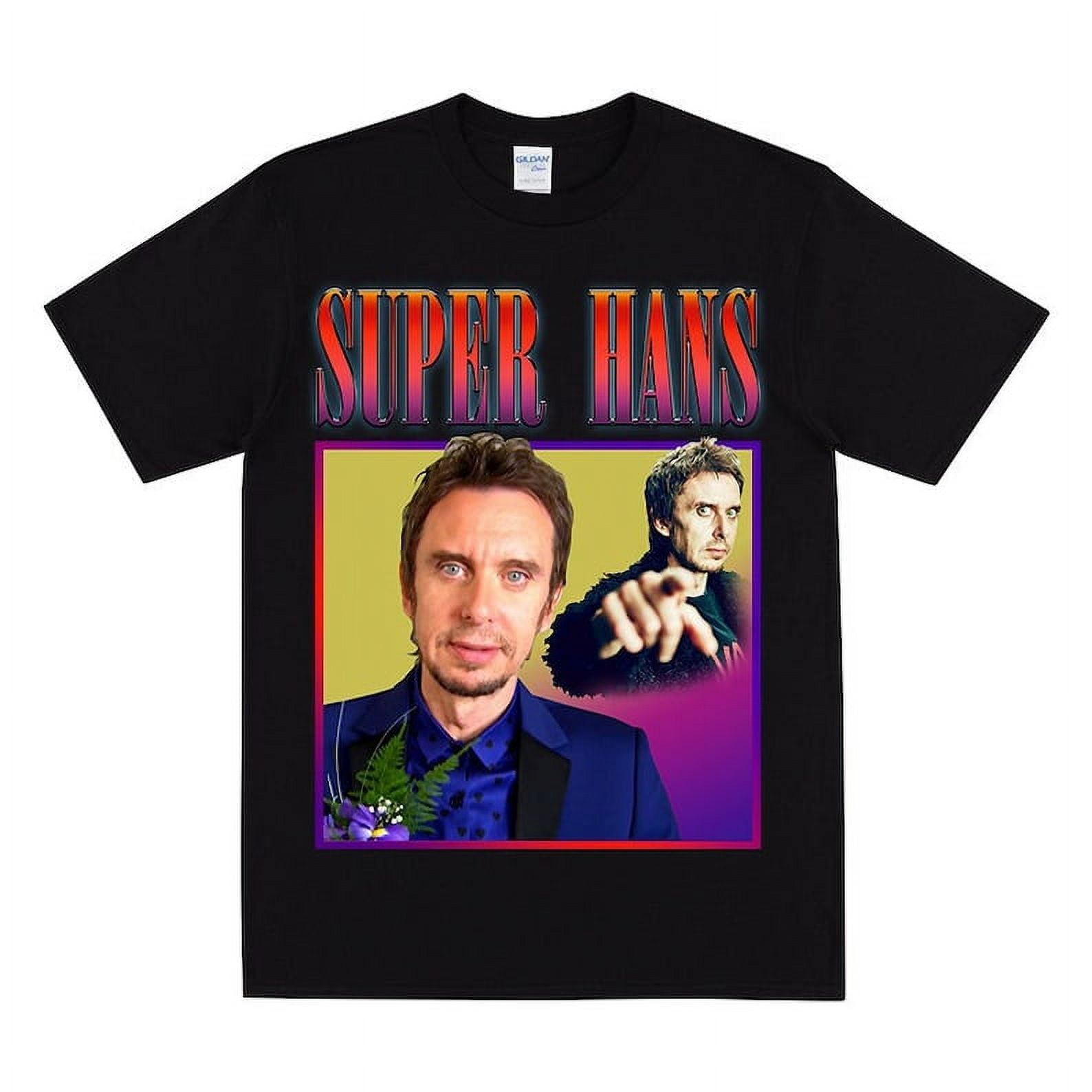 [BLACK] SUPER HANS Homage T-shirt - Walmart.com