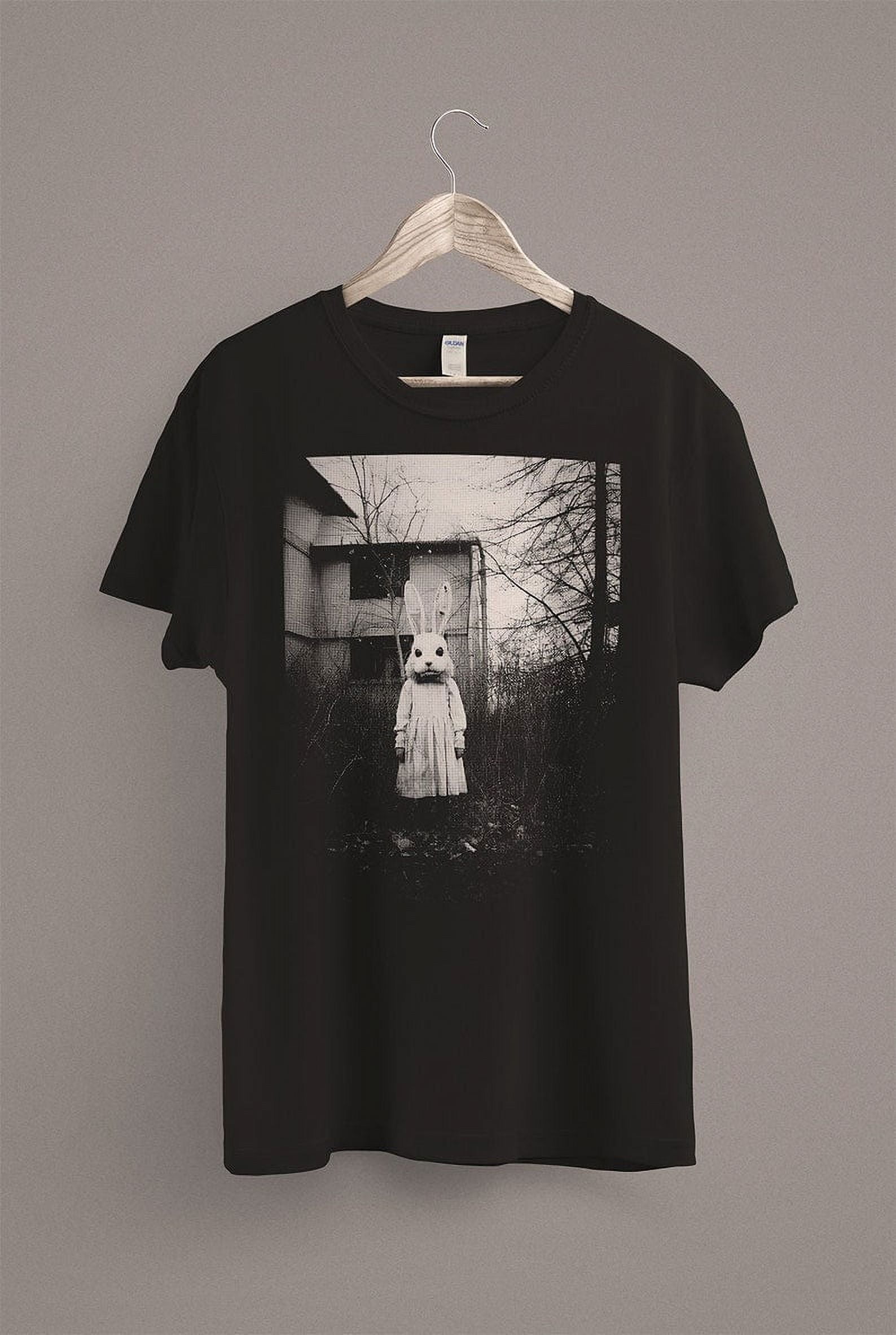 [BLACK] Scary Rabbit Doll T-Shirt | Weirdcore Halloween Horror Clothes ...