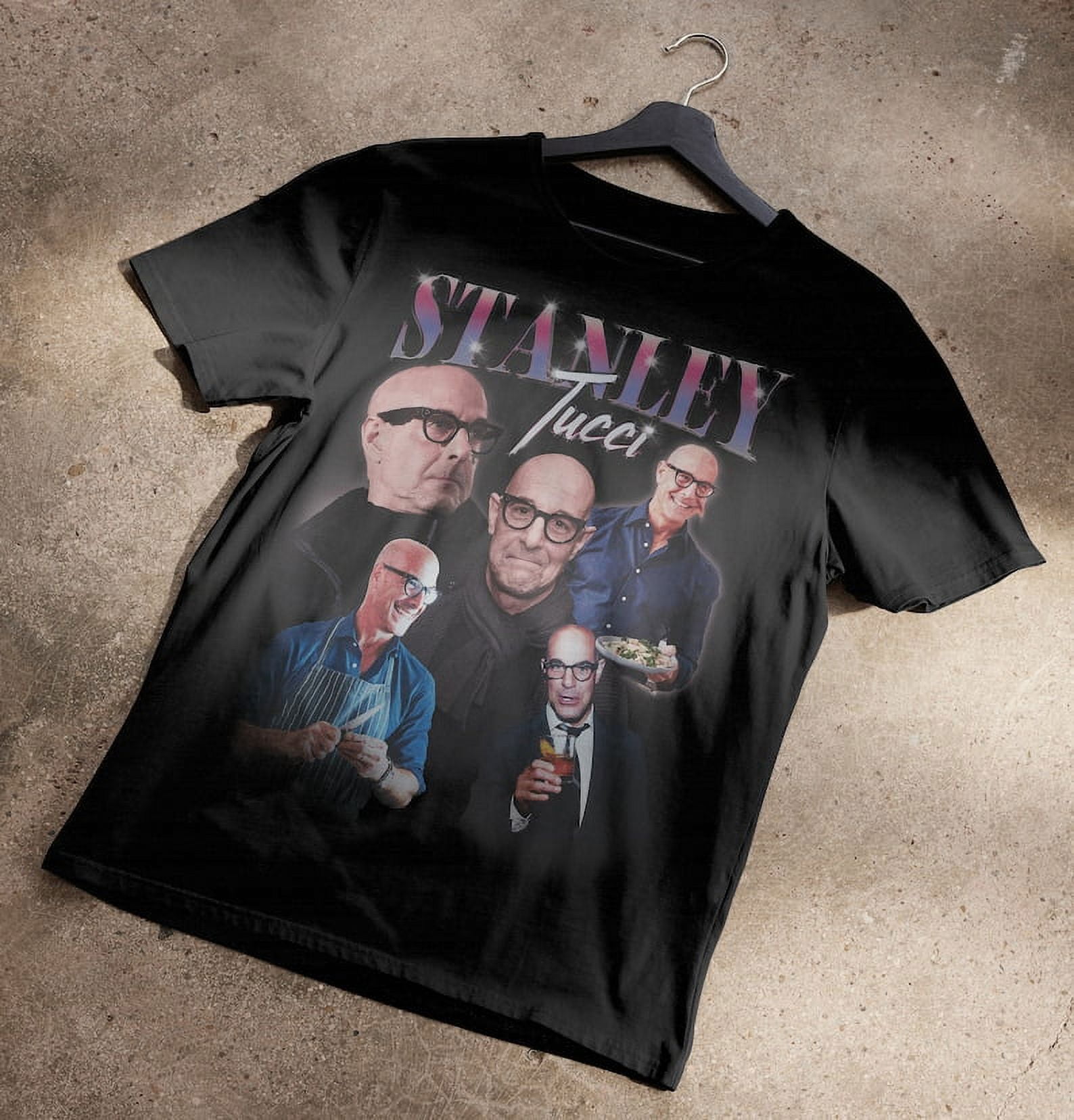 [BLACK] Stanley Tucci 90s Bootleg T-Shirt - Walmart.com