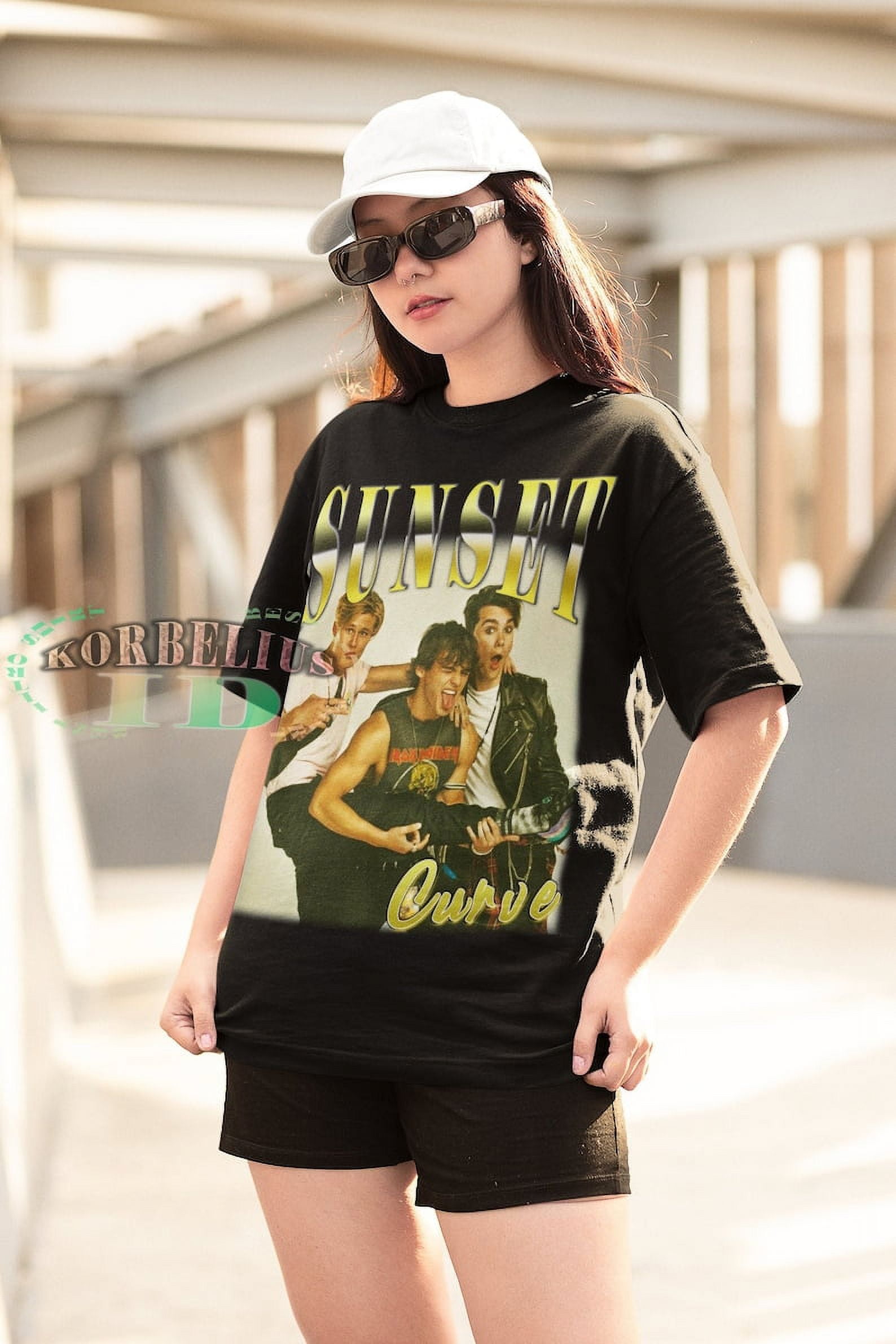 [BLACK] Sunset Curve Band Shirt - Walmart.com