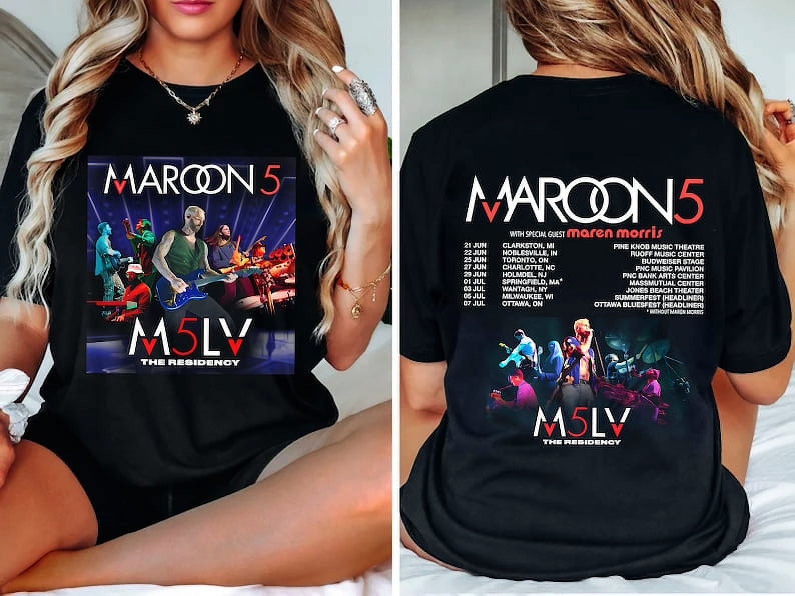 BLACK T-SHIRT Maroon 5 2024 Tour Shirt, Maroon 5 Band Fan Shirt, Maroon ...