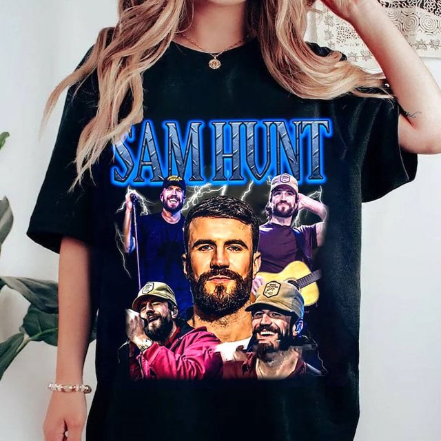 BLACK T-SHIRT Vintage Sam Hunt Bootleg Shirt, Sam Hunt Locked Up Tour ...