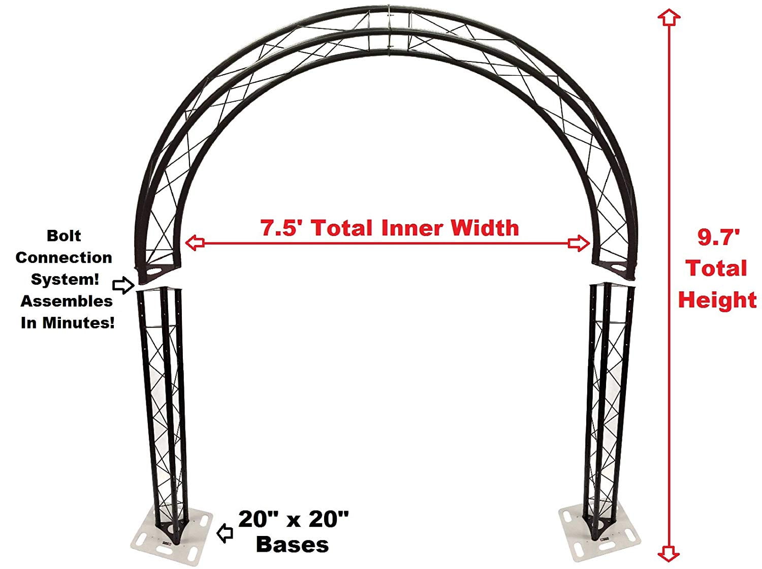 CedarsLink Black Truss Arch Kit 9.7FT - Portable DJ Lighting System ...