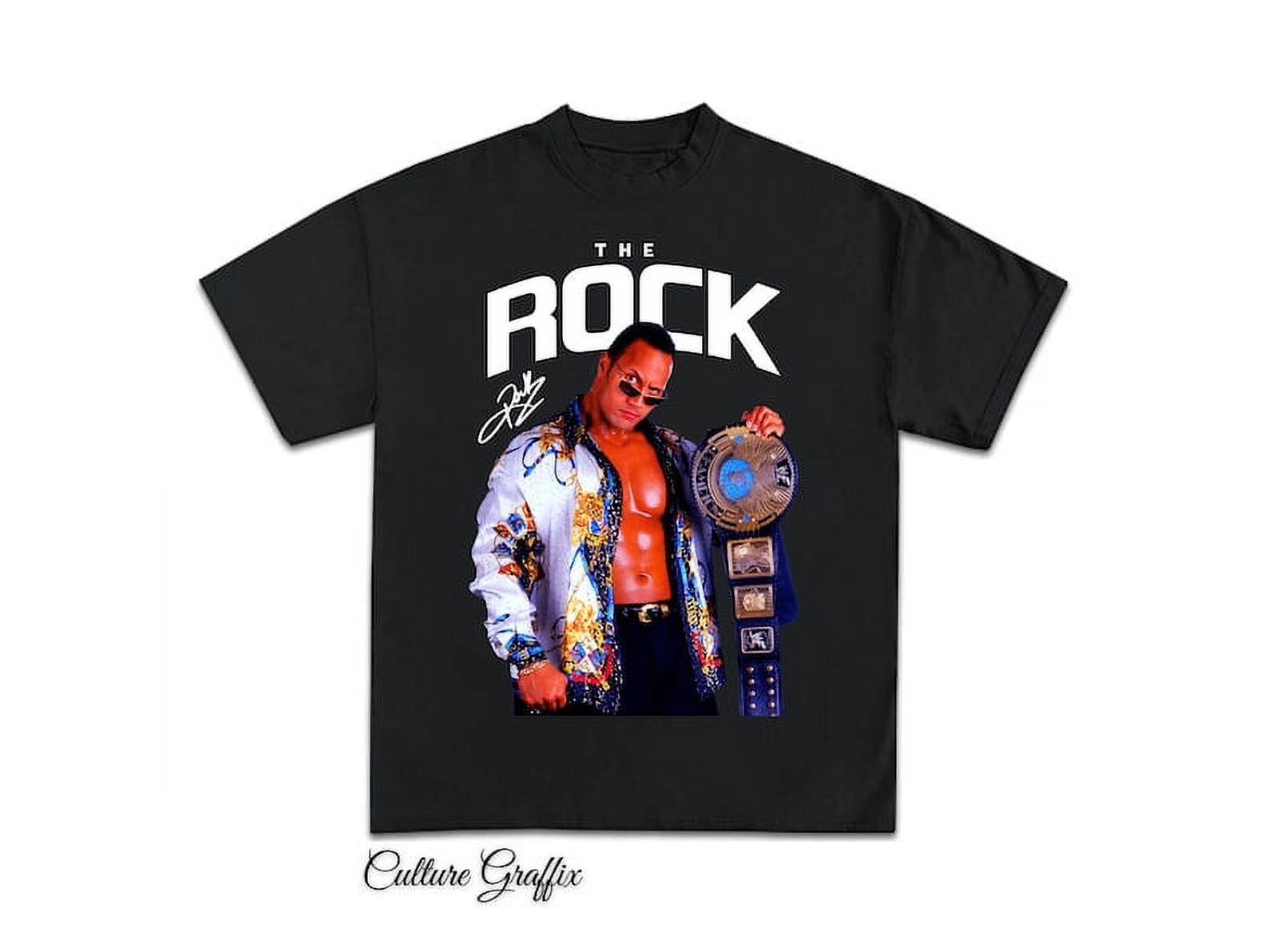 [BLACK] The Rock Shirt, WWE The Rock, The Rock merchandise ...