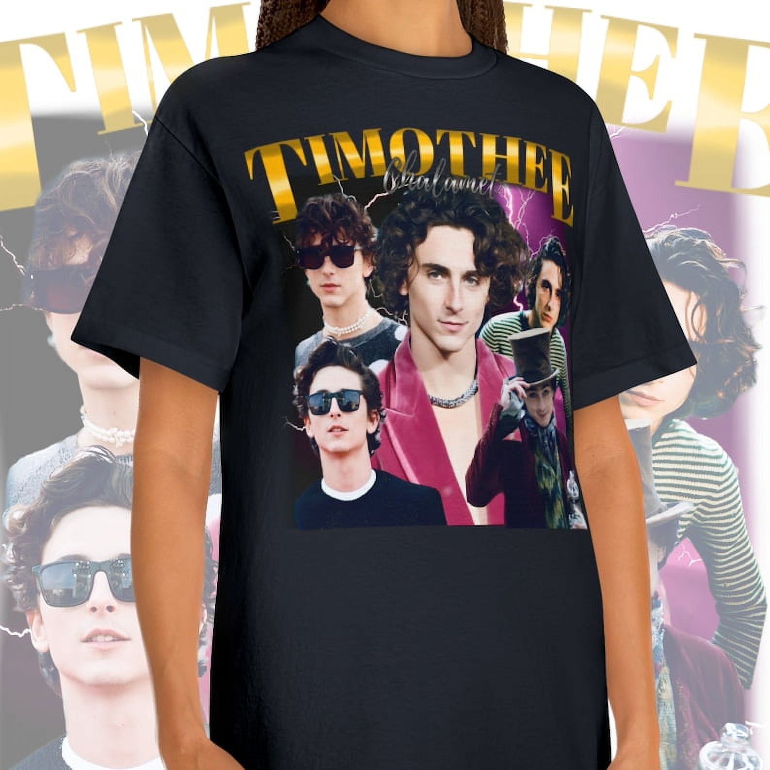 [BLACK] Timothee Chalamet Retro Portrait Tee - Vintage Actor Shirt ...