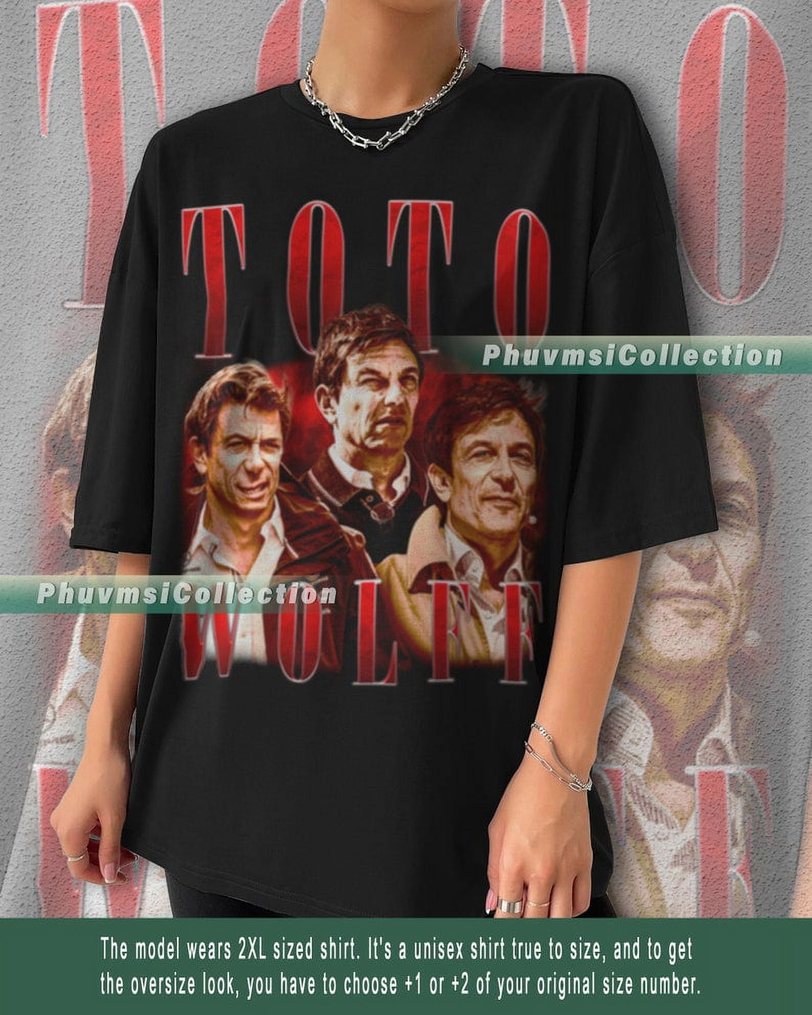 [BLACK] Toto Wolff Shirt Vintage Bootleg Professional Car Racer Tshirt ...