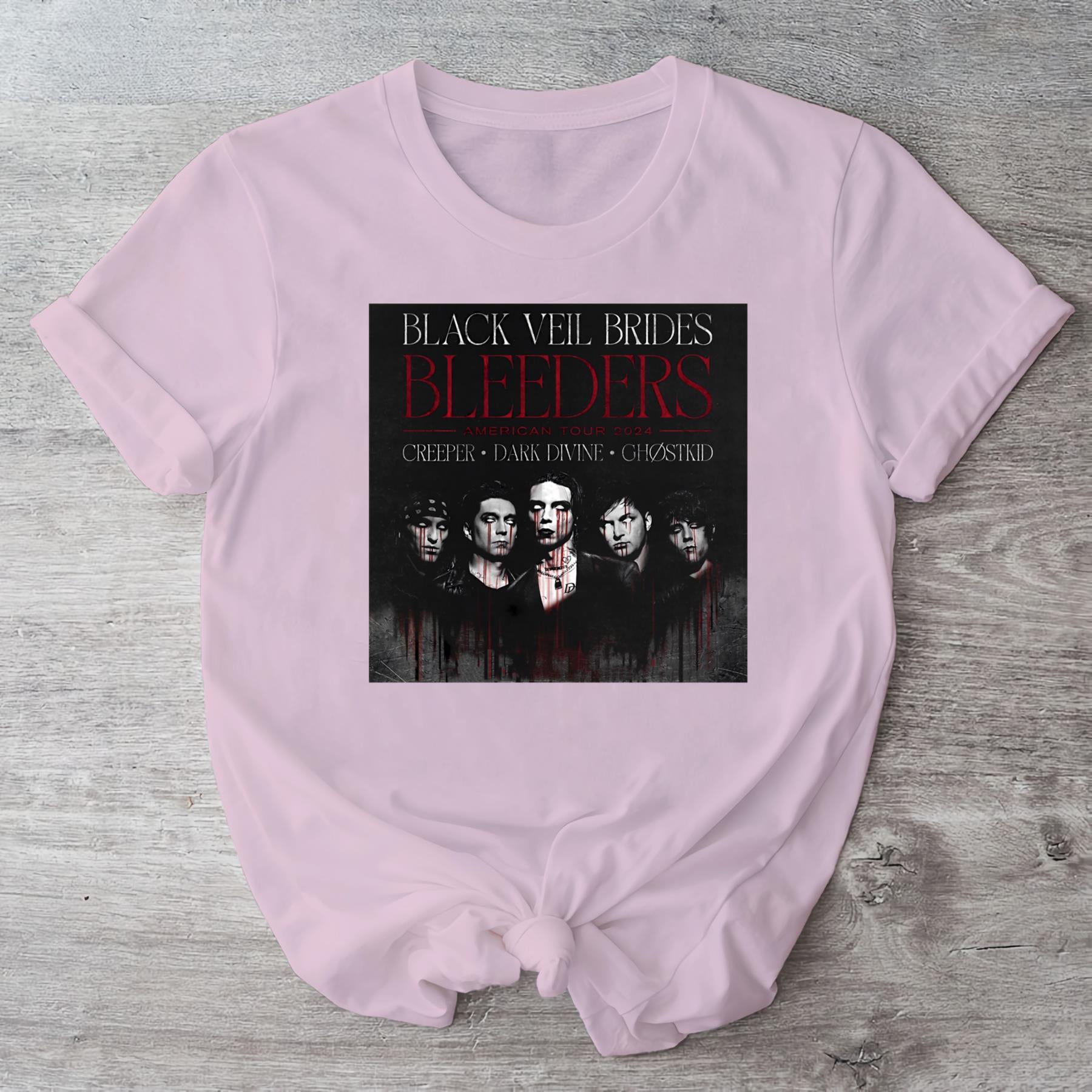 BLACK VEIL BRIDES Bleeders USA Tour 2024 T Shirt Full Size S-5XL BE2265 ...