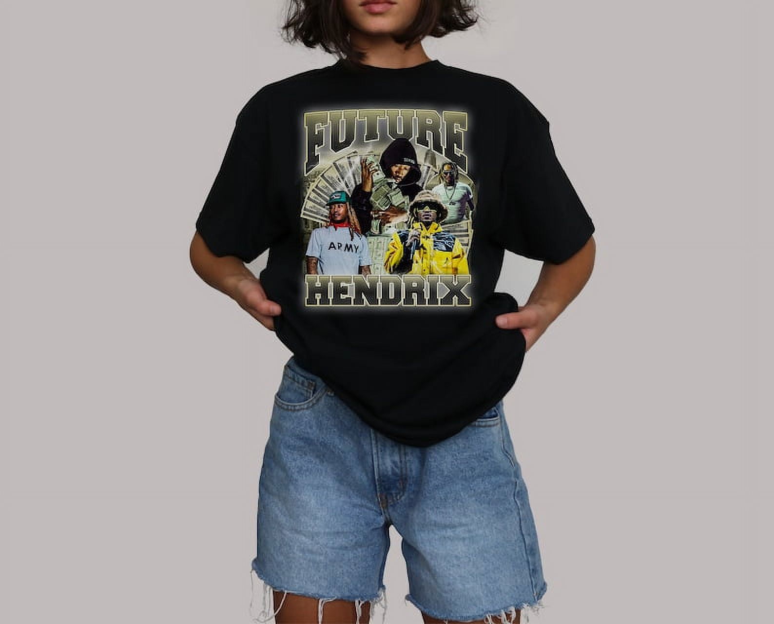 [BLACK] Vintage Bootleg Future Hendrix T-Shirt, 90s Retro Future ...