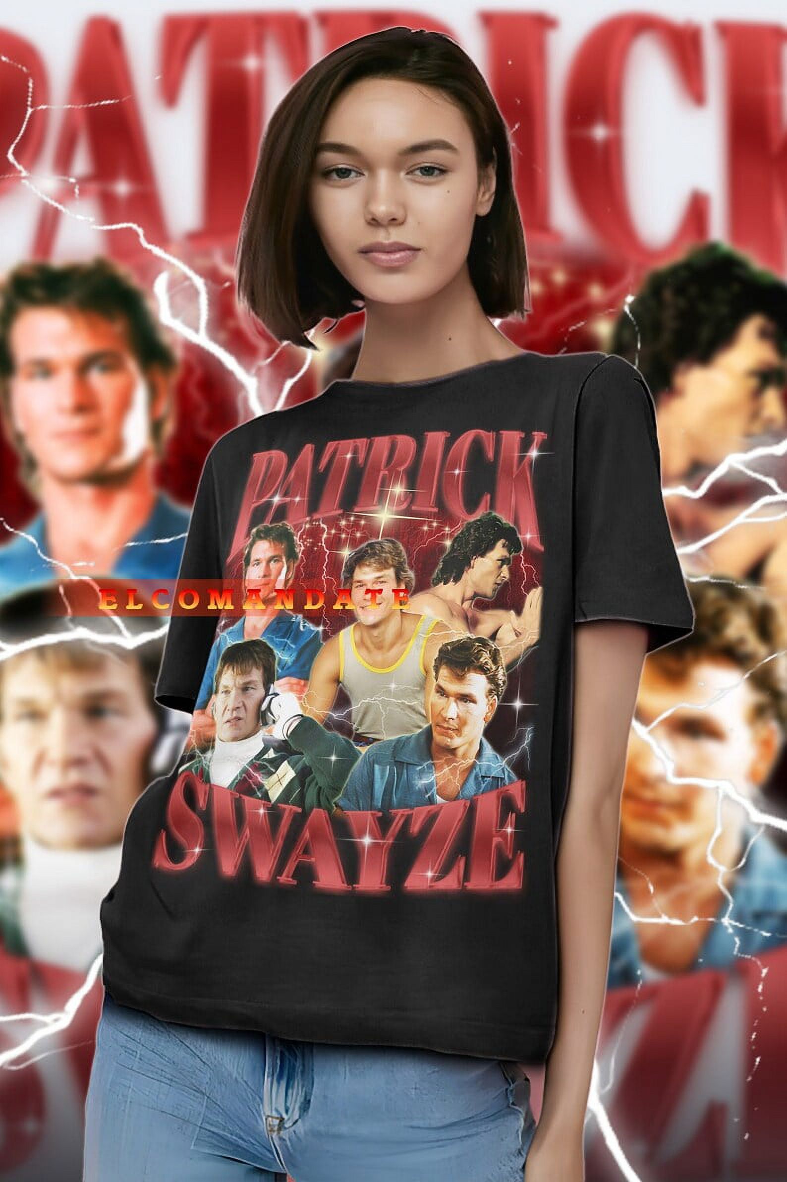 [BLACK] Vintage PATRICK SWAYZE Shirt, Patrick Swayze Homage Tshirt ...