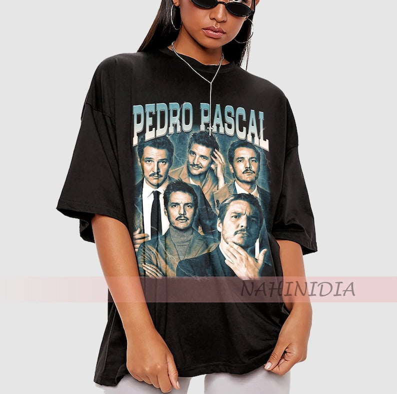 [BLACK] Vintage Pedro Pascal Shirt, Pedro Pascal Tribute Celebrity Shirt, Actor PEDRO PASCAL ...