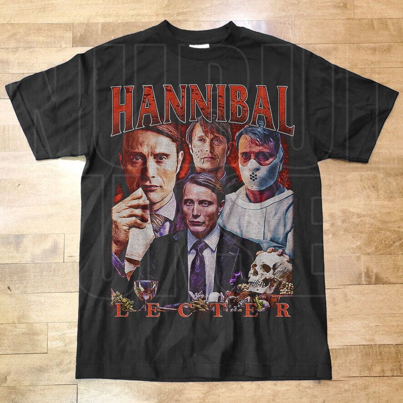 [BLACK] Vintage Style Hannibal Lecter T Shirt, Vintage Hannibal Series ...