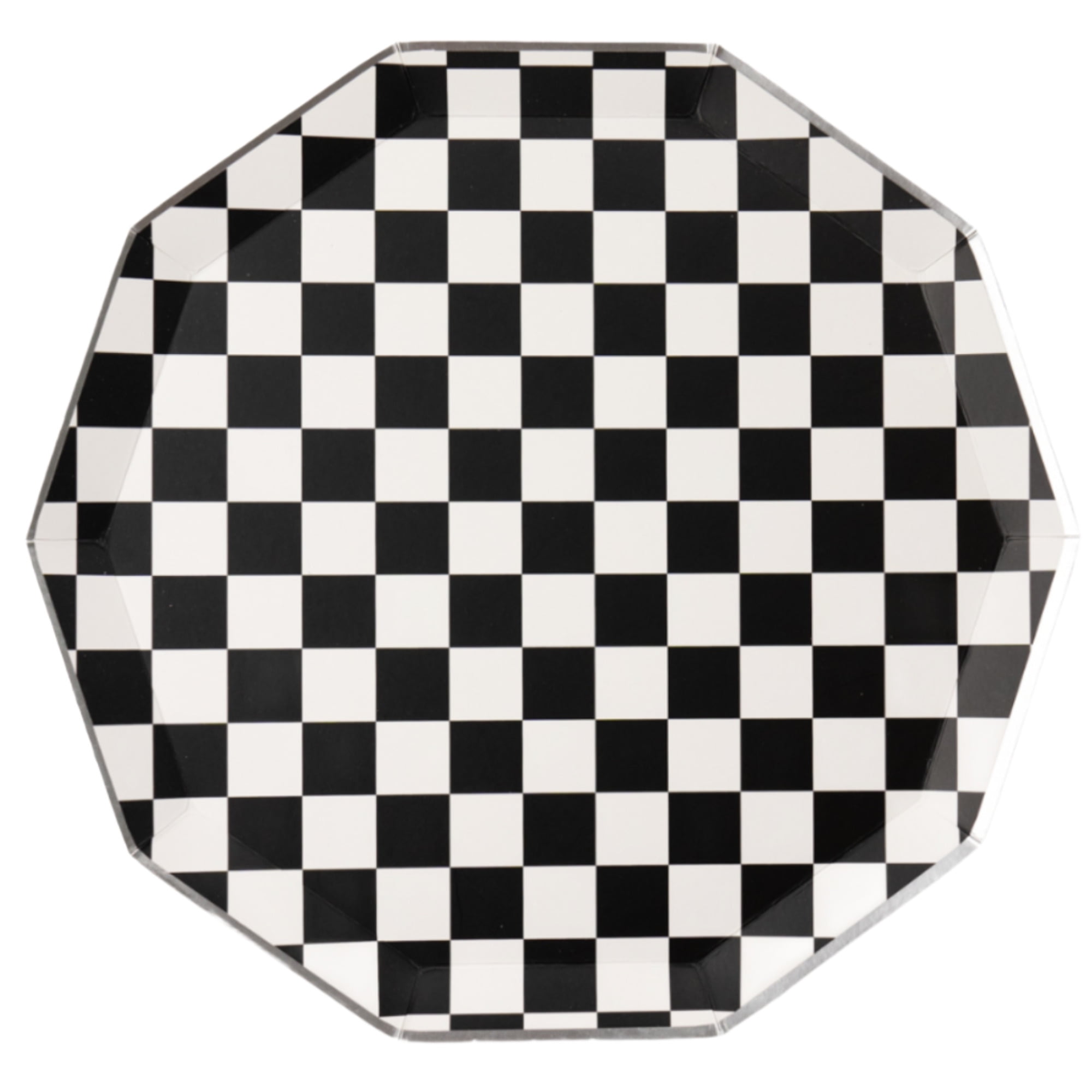 BLACK WHITE SIGNATURE LARGE CHECKER PLATES - Walmart.com