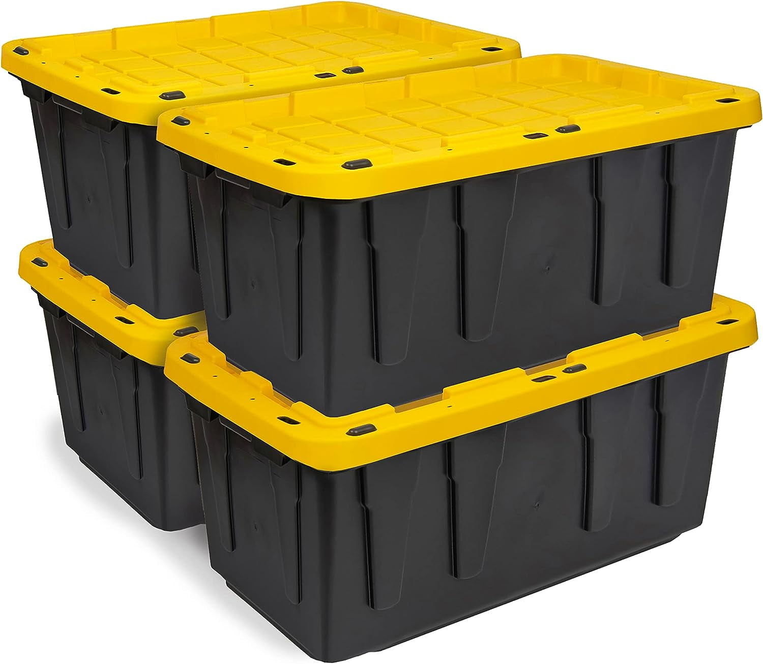BLACK & YELLOW®, 17-Gallon Heavy Duty Tough Storage Container & Snap ...
