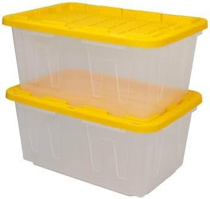 BLACK & YELLOW®, 27-Gallon Heavy Duty Clear Storage Container & Snap ...