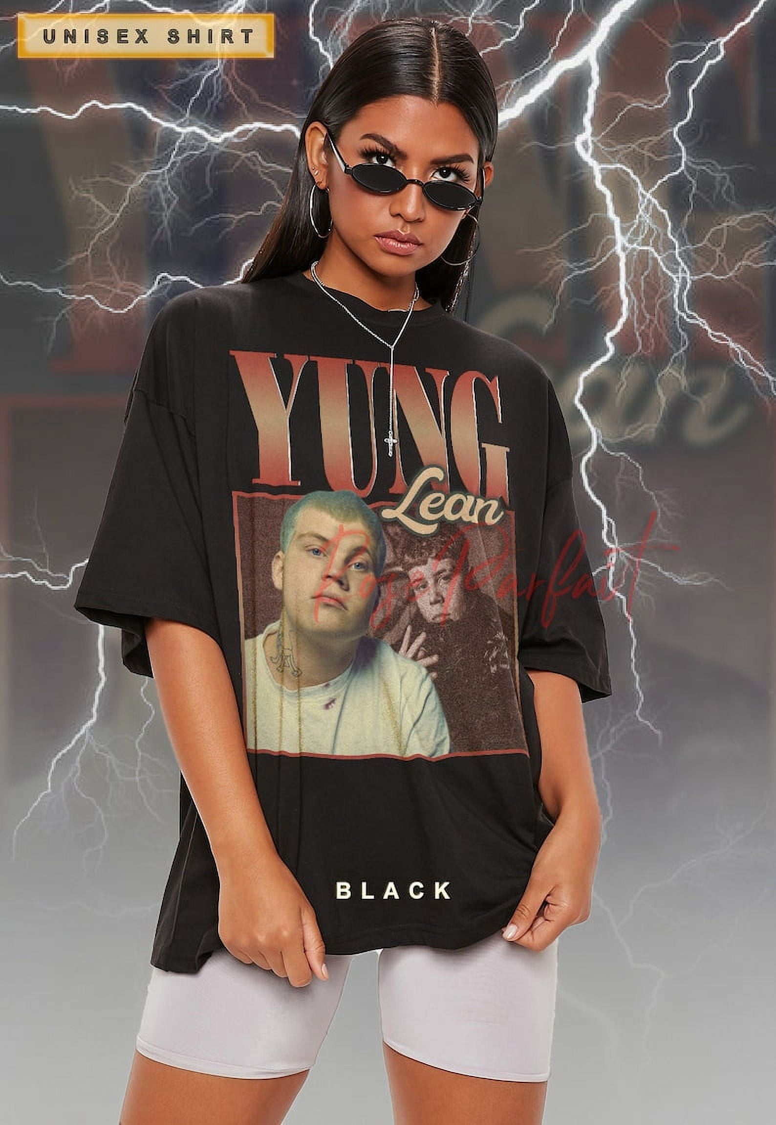 [BLACK] YUNG LEAN Retro Vintage 90's T-shirt - Walmart.com