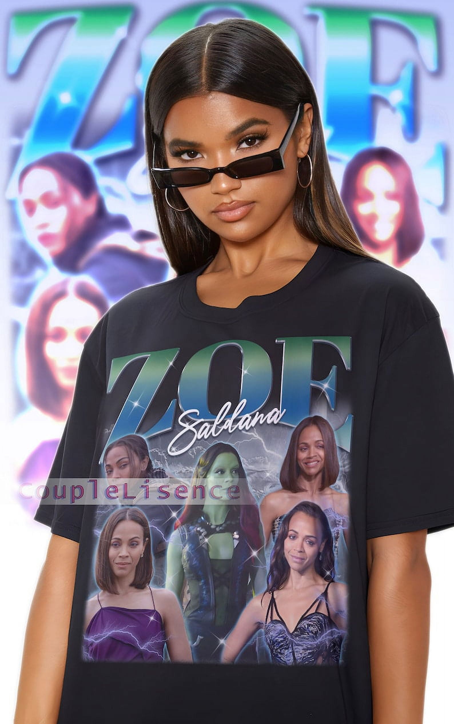 [BLACK] ZOE SALDANA Vintage Shirt | Zoe Saldana Homage Fan Tees | Zoe ...
