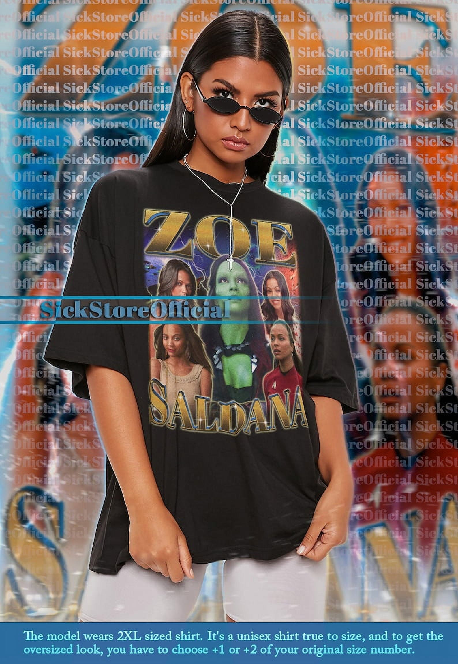 [BLACK] ZOE SALDANA Vintage Shirt, Zoe Saldana Homage Tshirt, Zoe ...