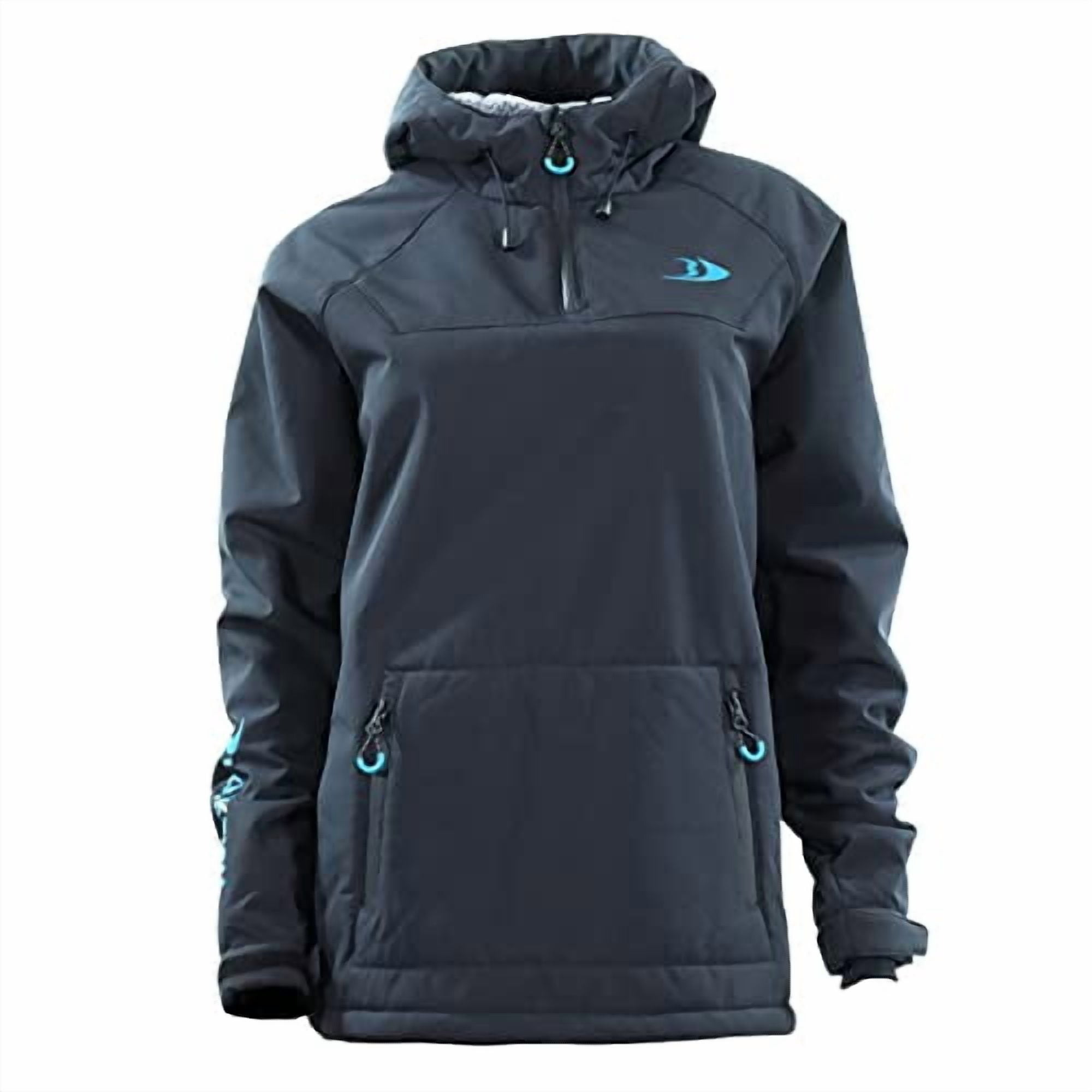 BLACKFISH Women's Squall Softshell Pullover – Black/Teal – Windproof ...