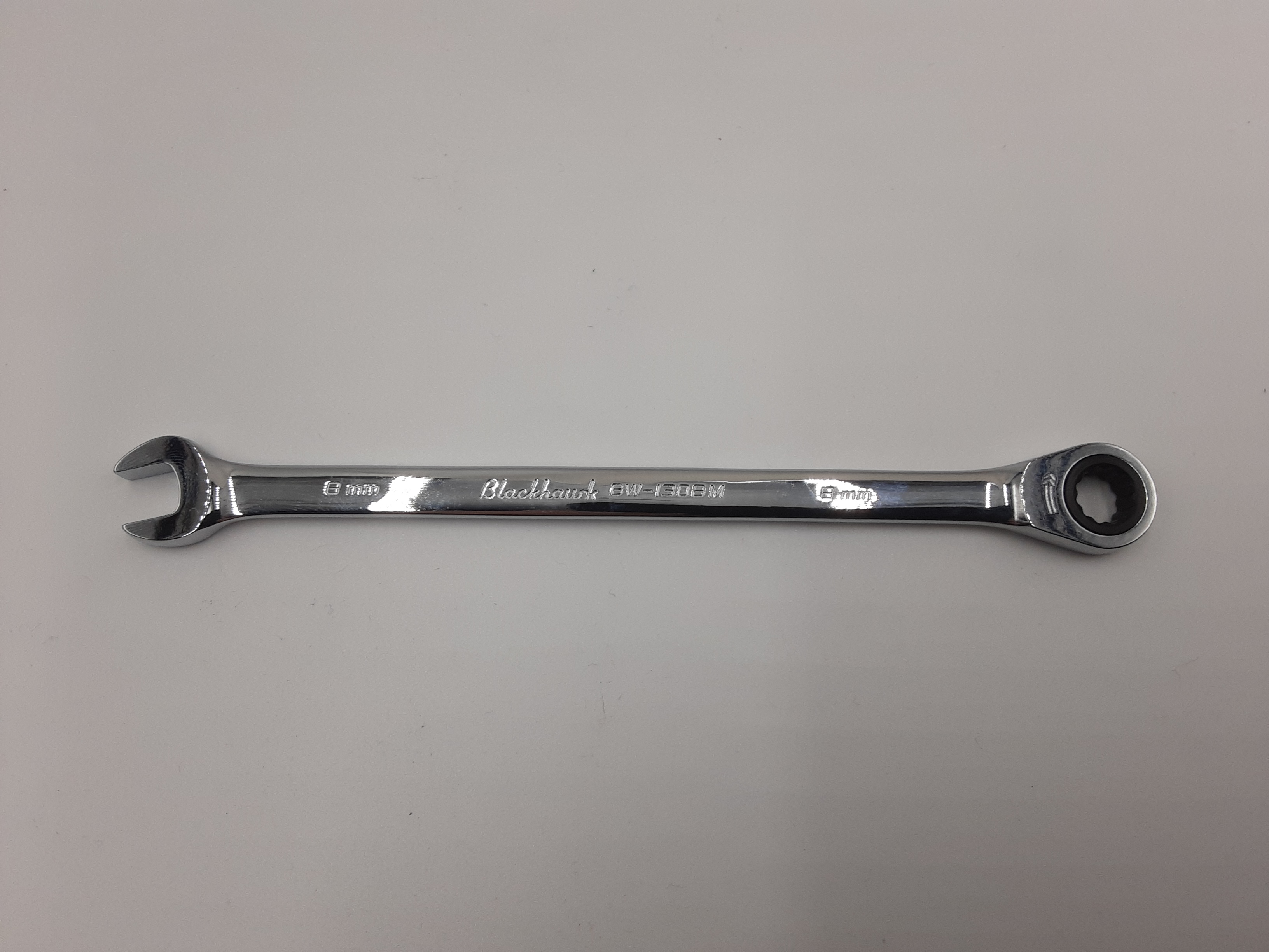 BLACKHAWK BW-1308M FULL POLISH XL COMBINATION RATCHETING WRENCH 8 MM ...