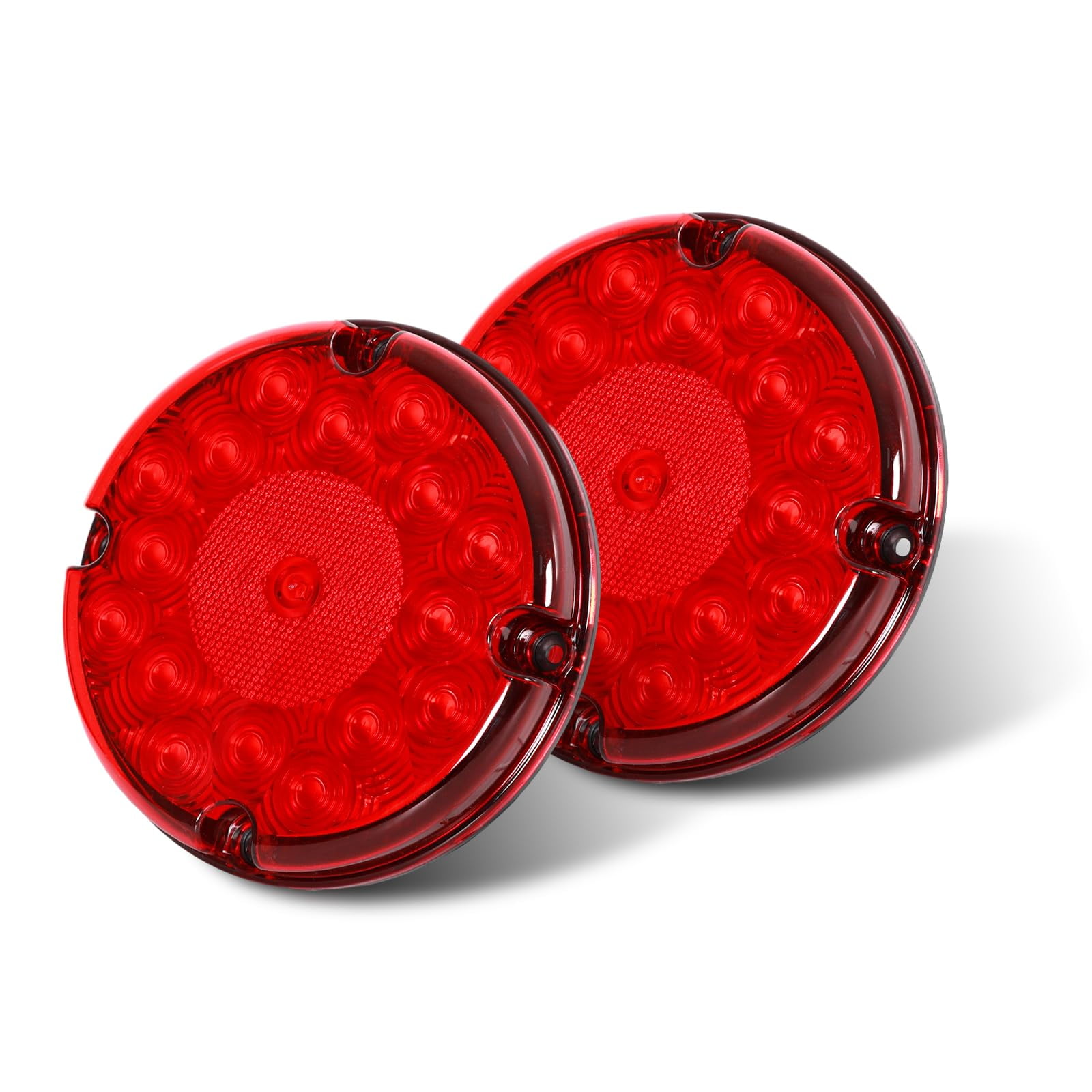 BLACKHORSE-RACING 2PCS 7" Round 17 LED Trailer Stop Turn Tail Brake ...