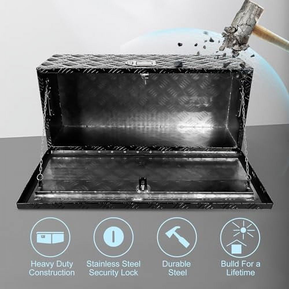 BLACKHORSE-RACING 30 x 13 x 10 Inch Aluminum Truck Trailer Tool Box ...