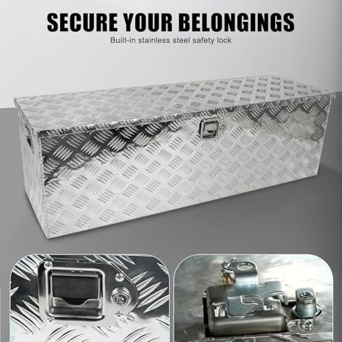 ‎BLACKHORSE-RACING 49"L x 16"W x 15"H Heavy Duty Aluminum Trailer Tool ...