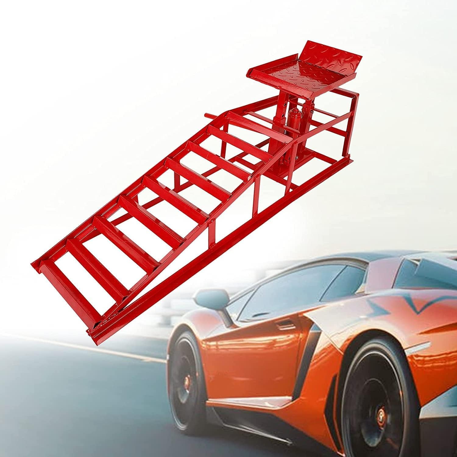 BLACKHORSE-RACING Hydraulic Car Ramp 10000lbs 5T Hydraulic Ramp with ...